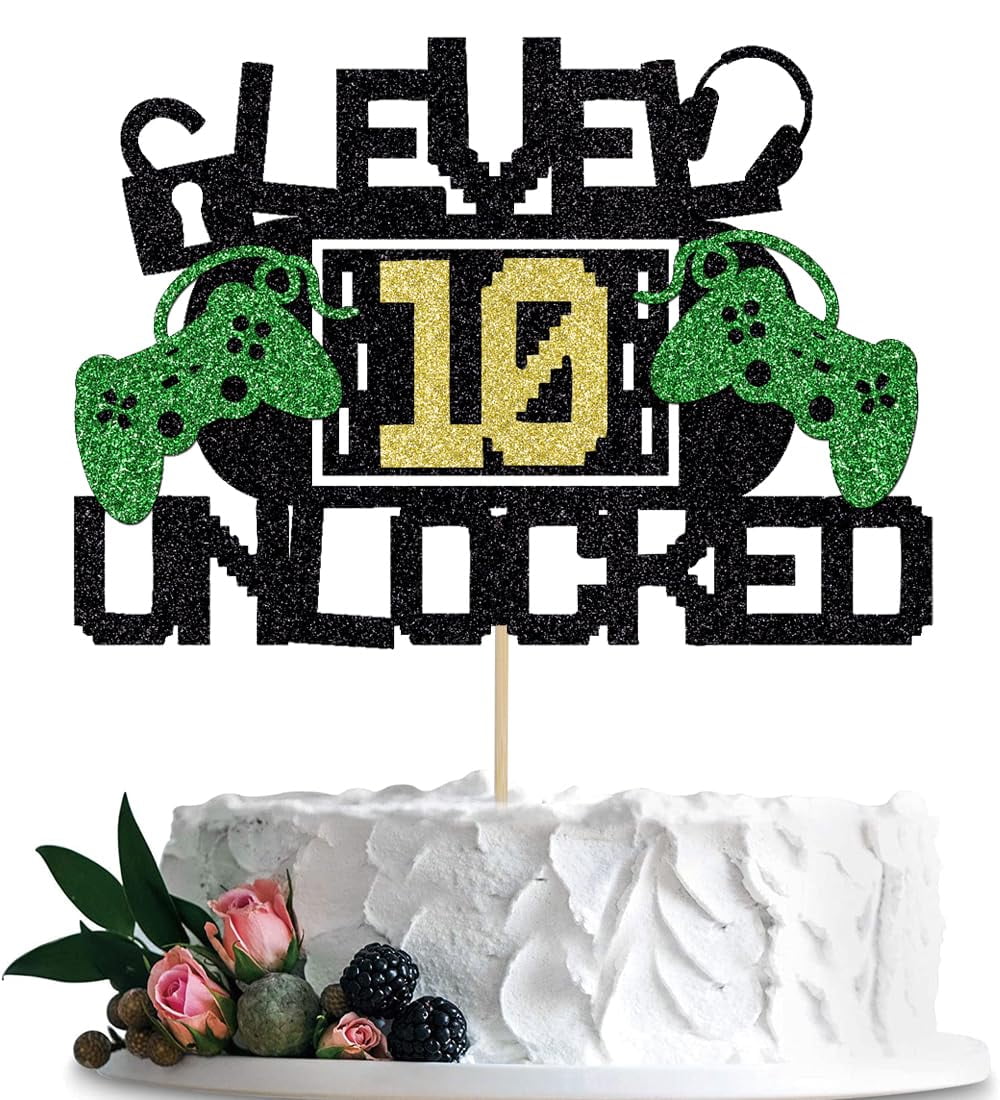 BIABISD Level 10th Unlocked Sign Cake AIS1 Topper,Happy 10th Level Up ...