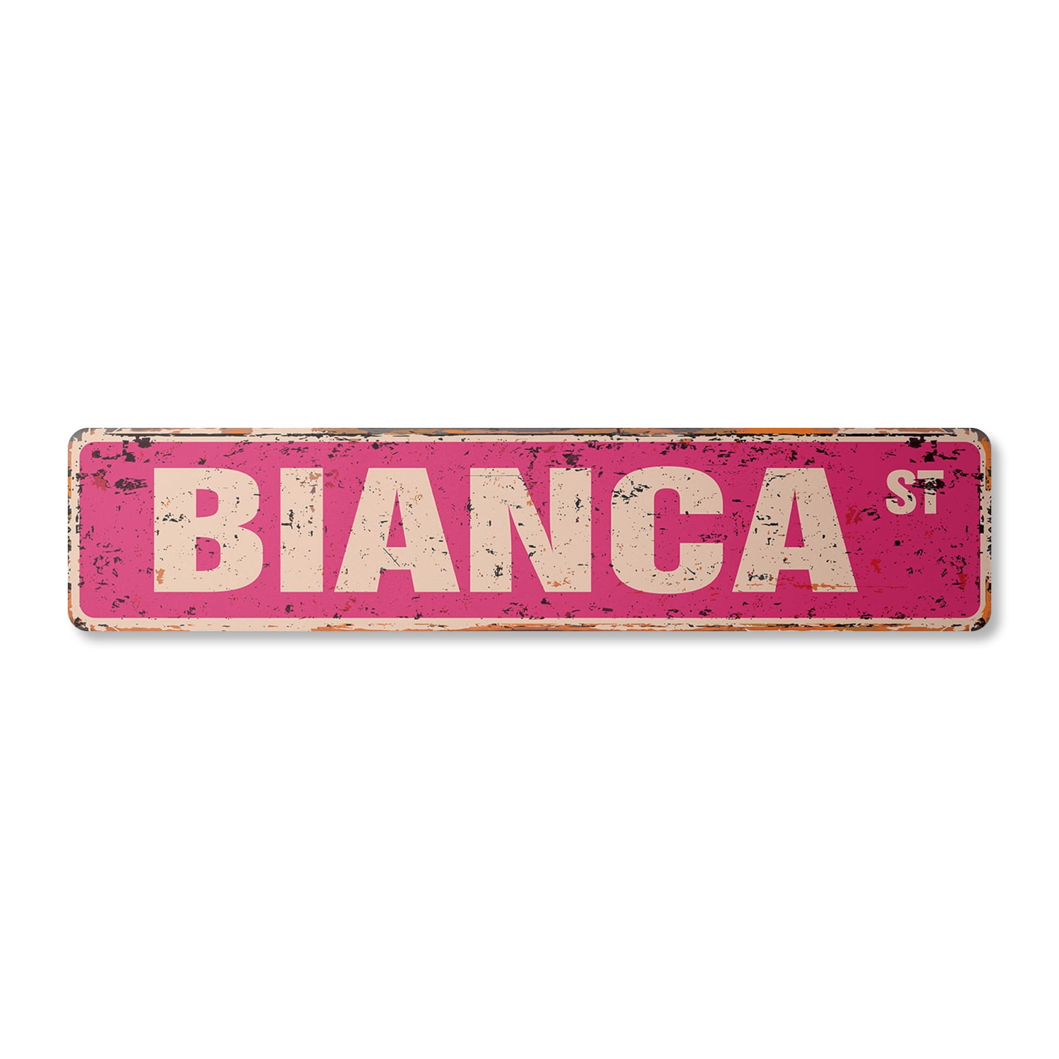 BIANCA Vintage Plastic Street Sign Childrens Name Room Sign | Indoor ...