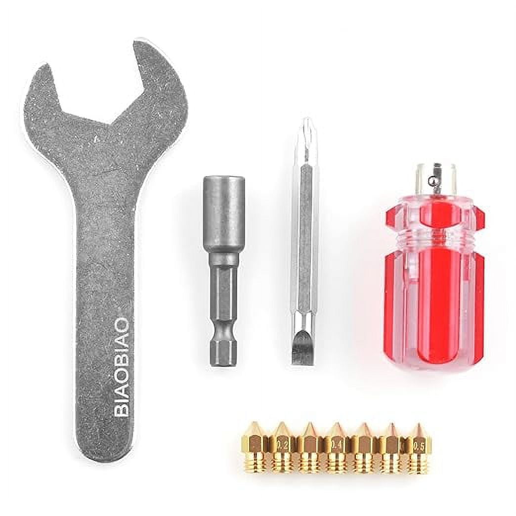 BIAOBIAO 3D Printer MK8 Nozzles CR-10 Nozzle + 4 DIY Tools for 3D ...