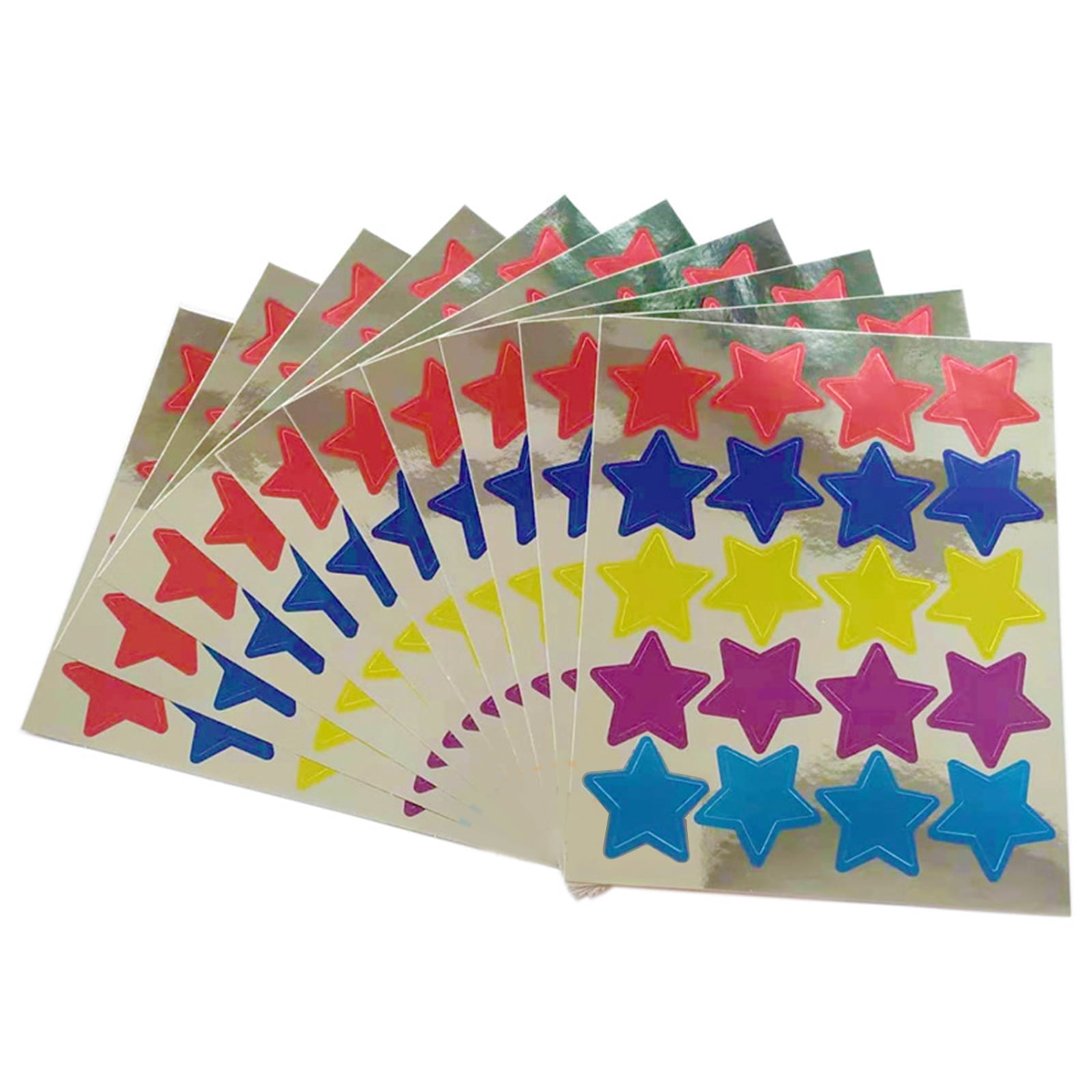 BIBABLYKE 10 Sheets Reward Stickers Star Designs for Kids Motivational ...