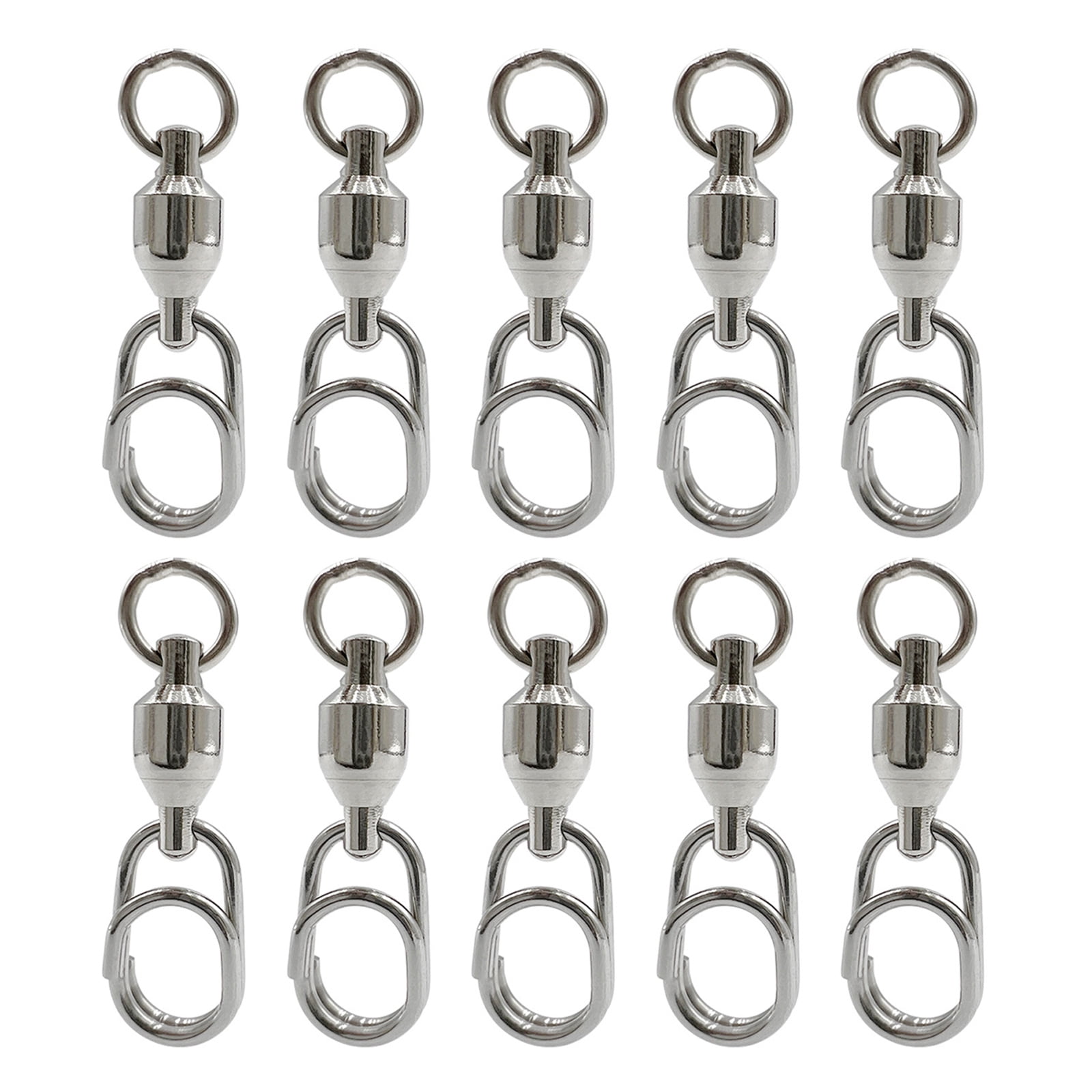 BIBABLYKE 10Pcs Ball Bearing Swivels with Welded Rings Highly Strength ...
