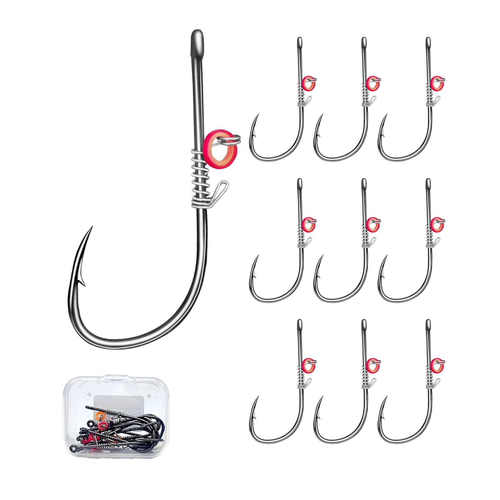 BIBABLYKE 10Pcs Live Shrimp Fixing Hook Fishing Hook Barbed Fishhook ...