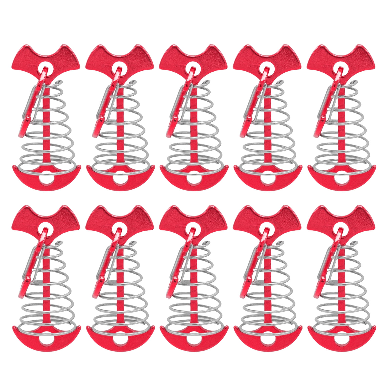 BIBABLYKE 10Pcs Portable Fishbone Deck Anchors Peg with Spring Buckles ...