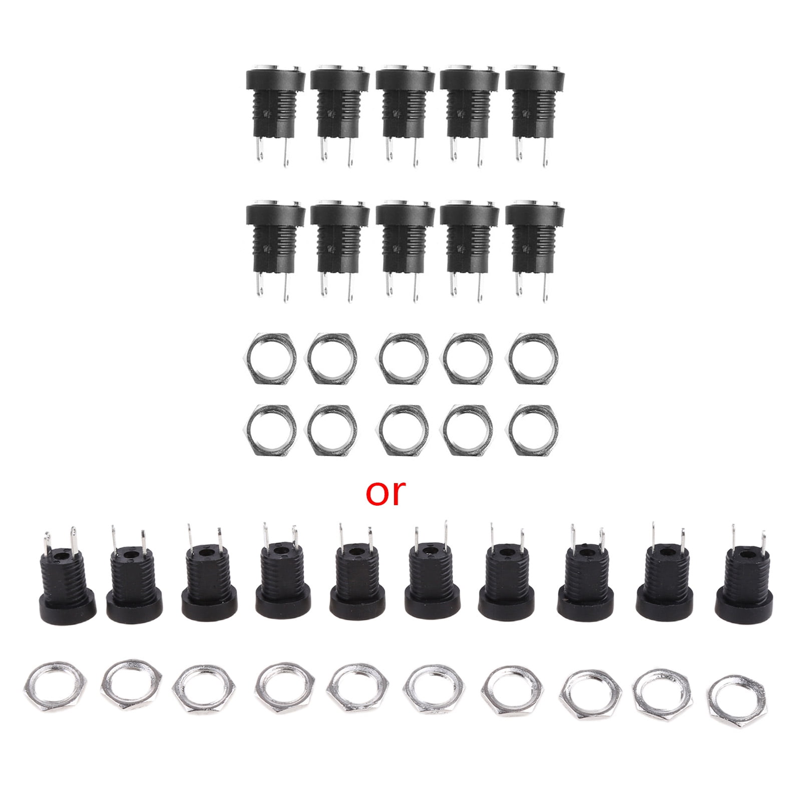 BIBABLYKE 10Pcs Power Supply Female Panel Mount Connector 5.5mm 2.1mm ...