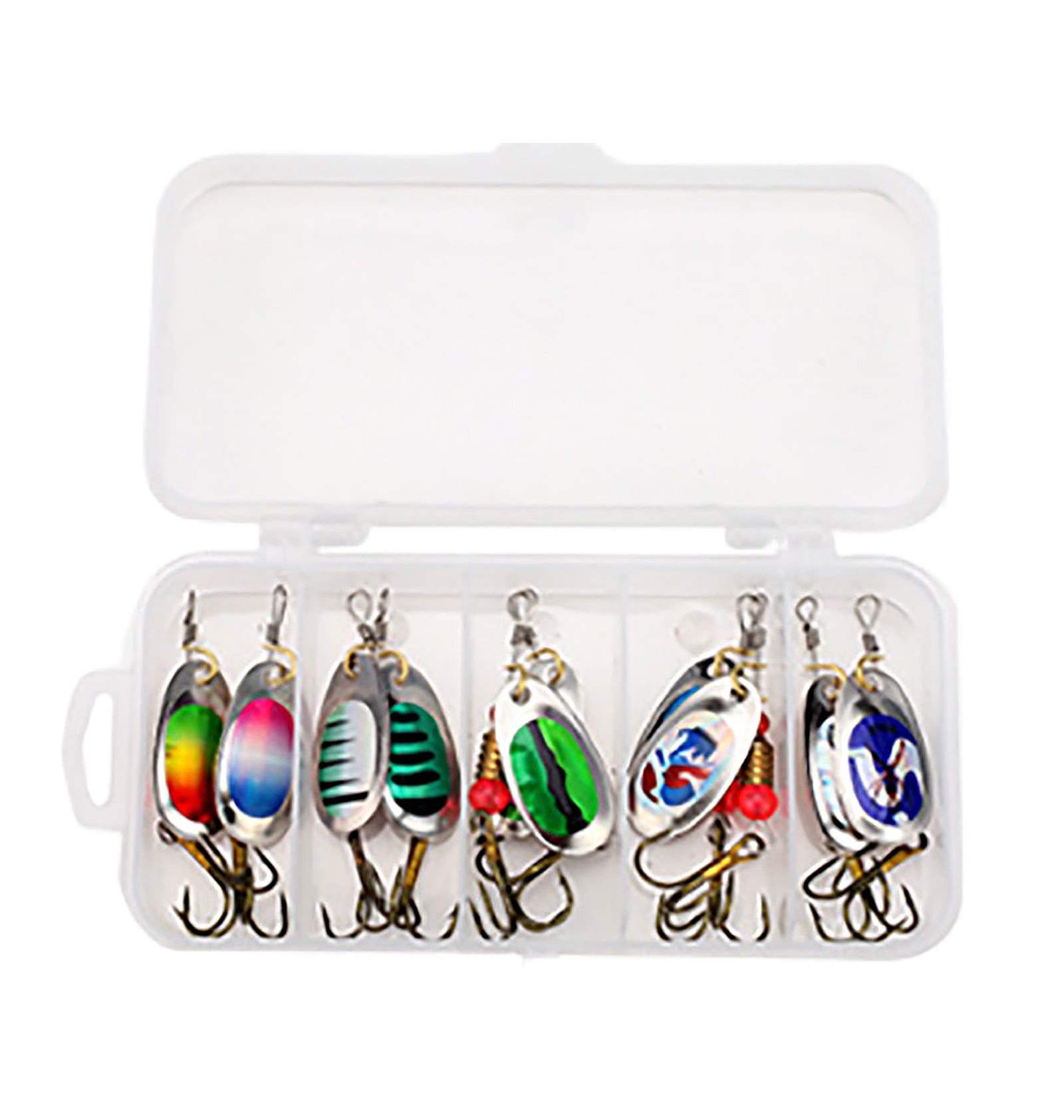 BIBABLYKE 10Pcs Trout Fishing Spoons Lures Fishing Spinner Metal Hard ...