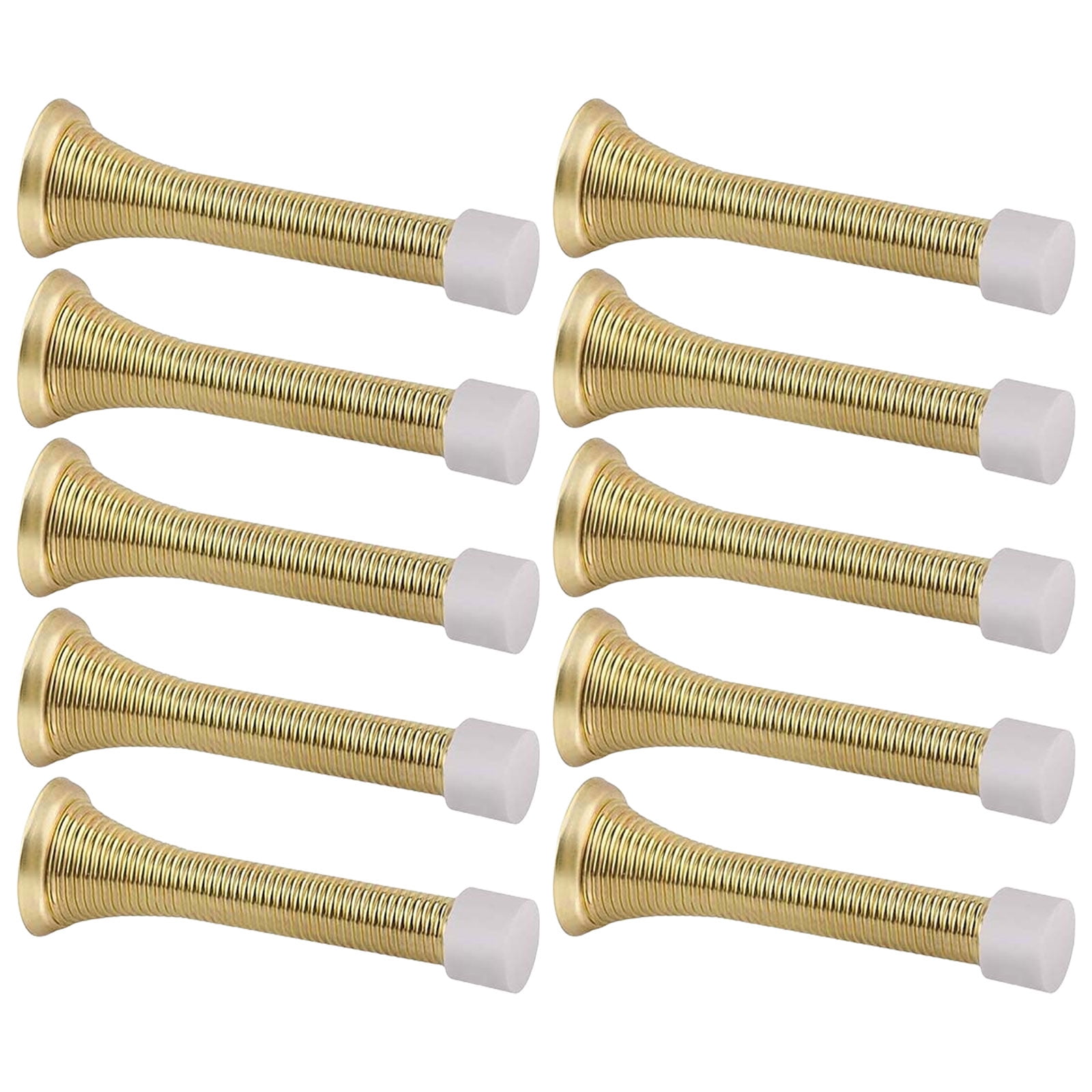 BIBABLYKE 10Pcs Wall Mounted Spring Door Stops with Rubber Bumper Tip ...