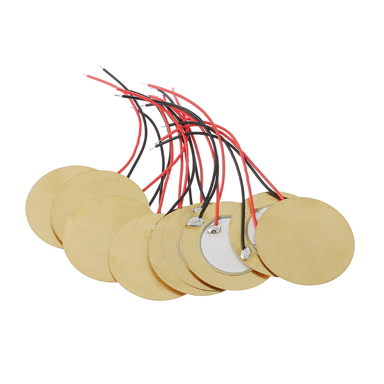 BIBABLYKE 10pcs 12mm Copper Plate Piezo Buzzer Piezoelectric Ceramic Copper Buzzer Welding Wires ...