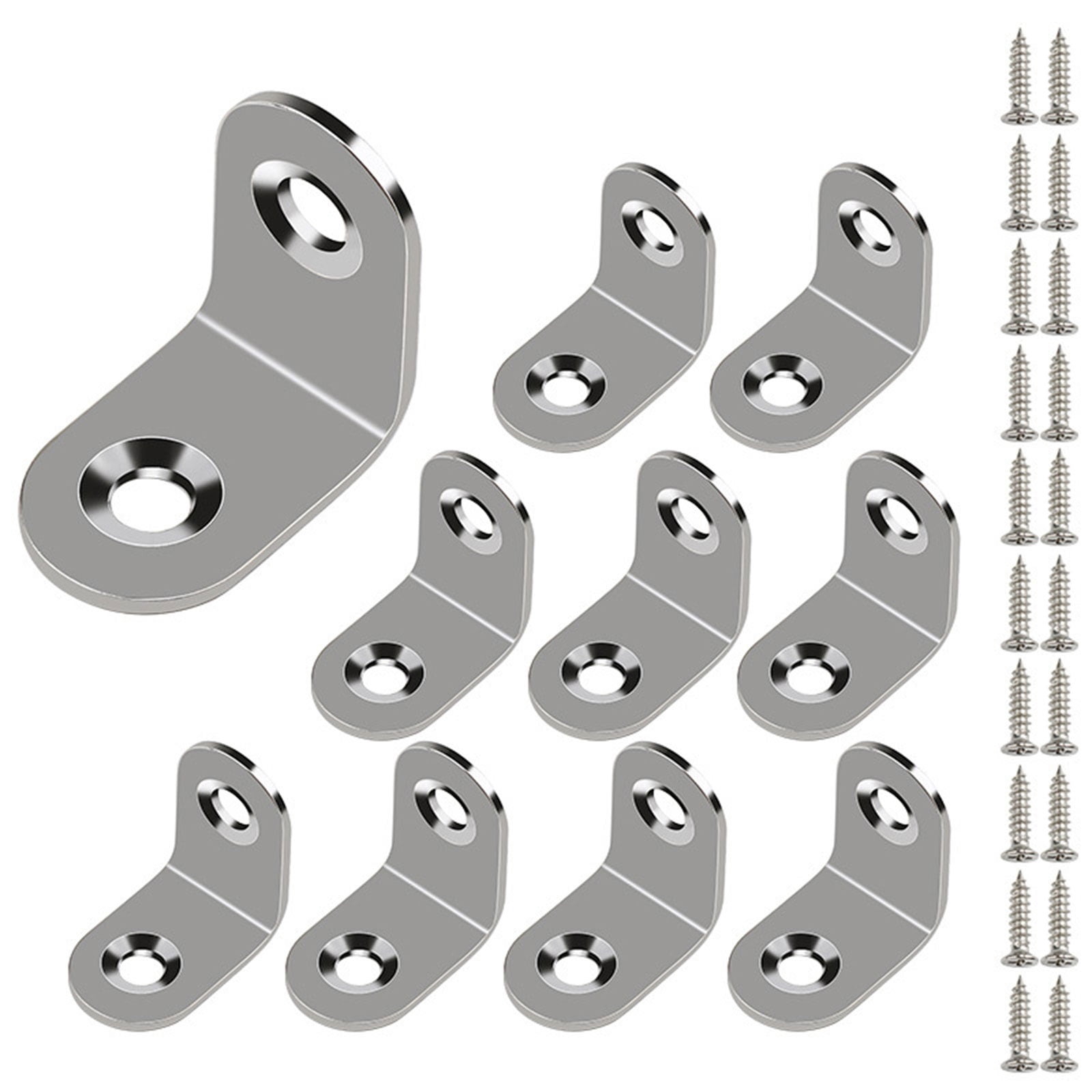 BIBABLYKE 10pcs/set Stainless Steel L Brackets set for Wood Corner ...