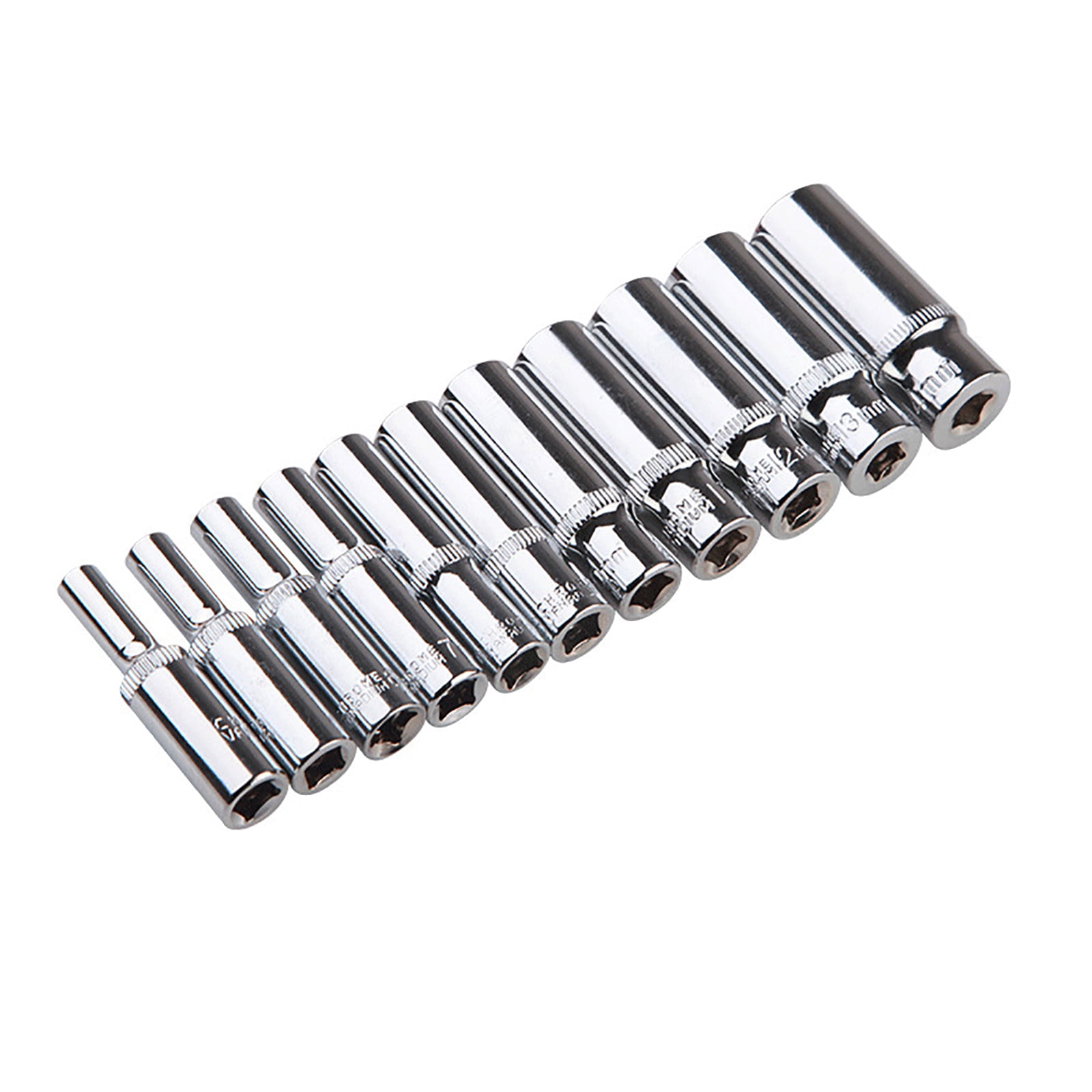 BIBABLYKE 11Pcs 1/4" 6.35mm Drive Socket Set Hexagonal Ratchet Wrenches ...
