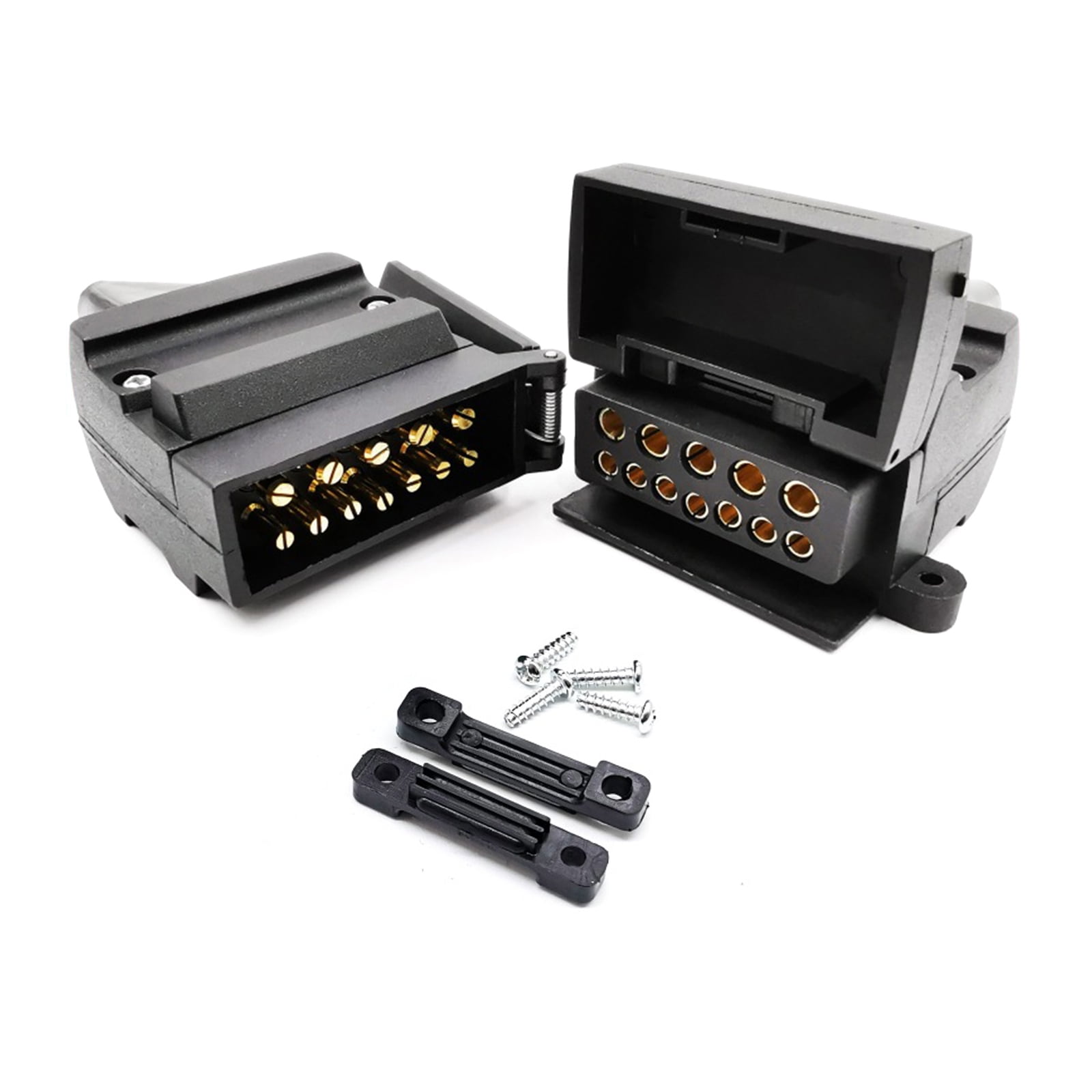 BIBABLYKE 12Pin Flat Trailer Plug Socket 12V 12Pin Australian Trailer ...