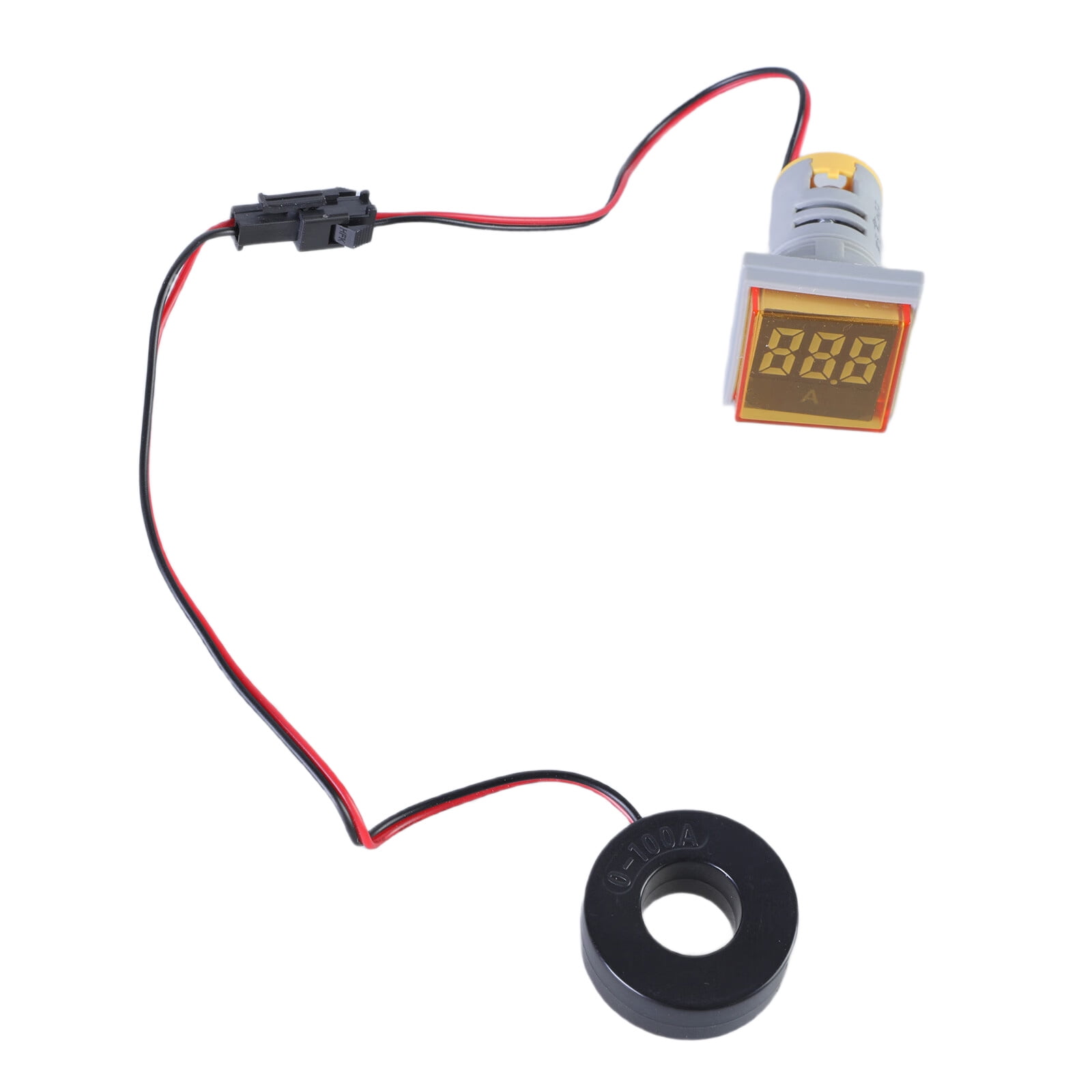 BIBABLYKE 22mm Square Head LED Backlit Screen Current Tester Gauge 0 ...