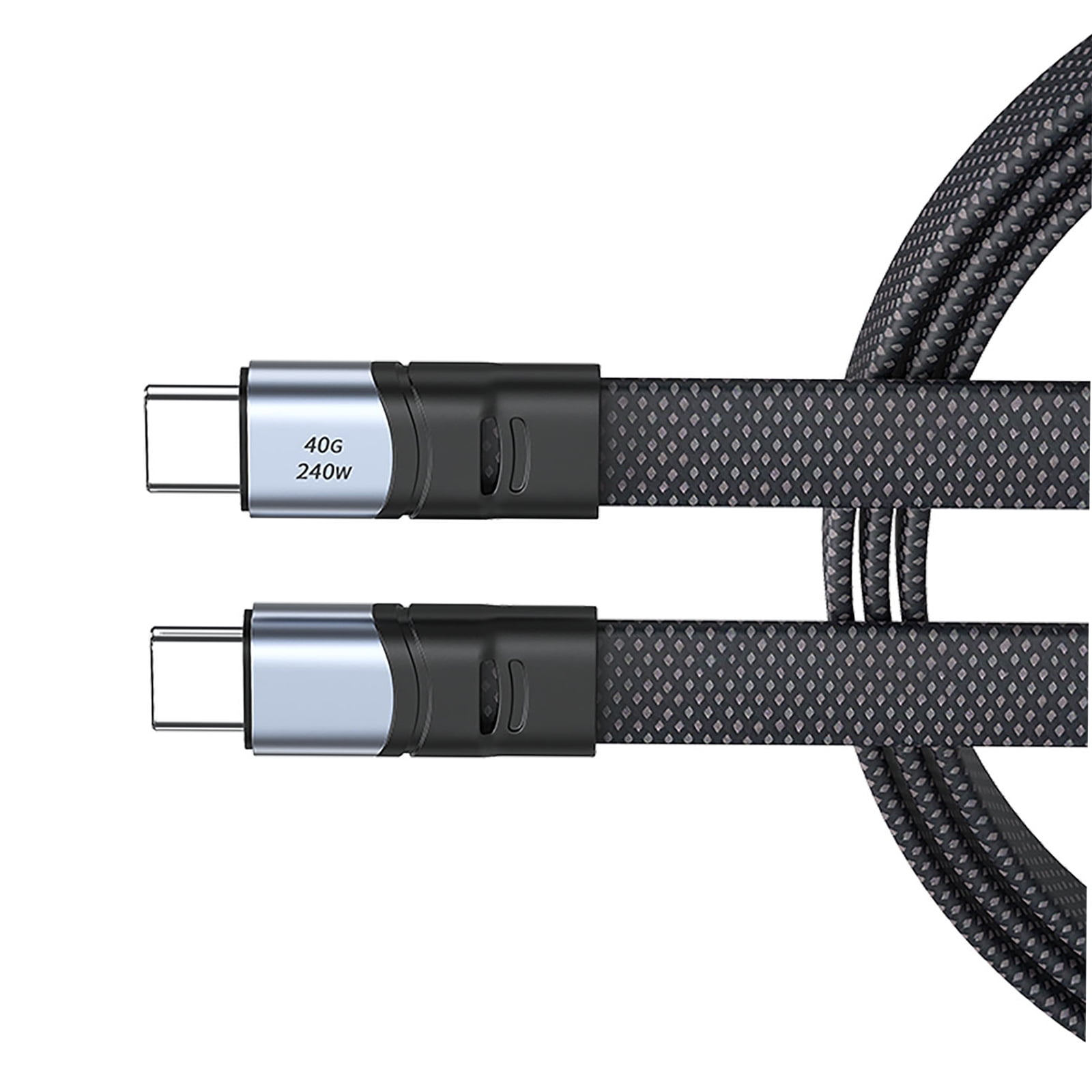 BIBABLYKE 240W USB C to USB C Charging Cable Flat Nylon Cord Data Sync ...