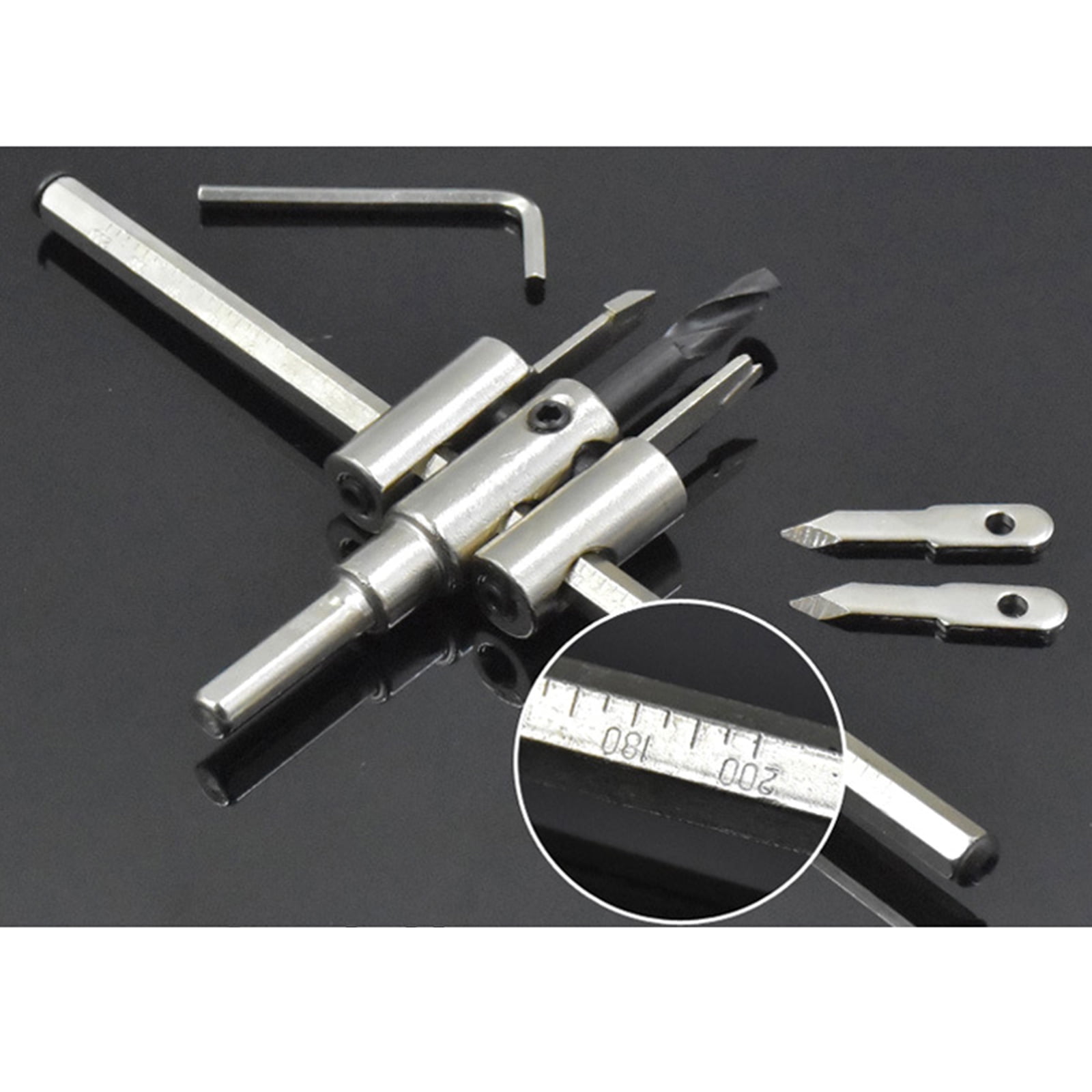 BIBABLYKE 30-120/200/300mm Adjustable Circle Hole Cutter Wood Drywall ...