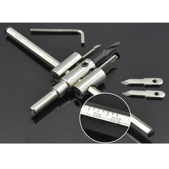 BIBABLYKE 30-120/200/300mm Adjustable Circle Hole Cutter Wood Drywall ...