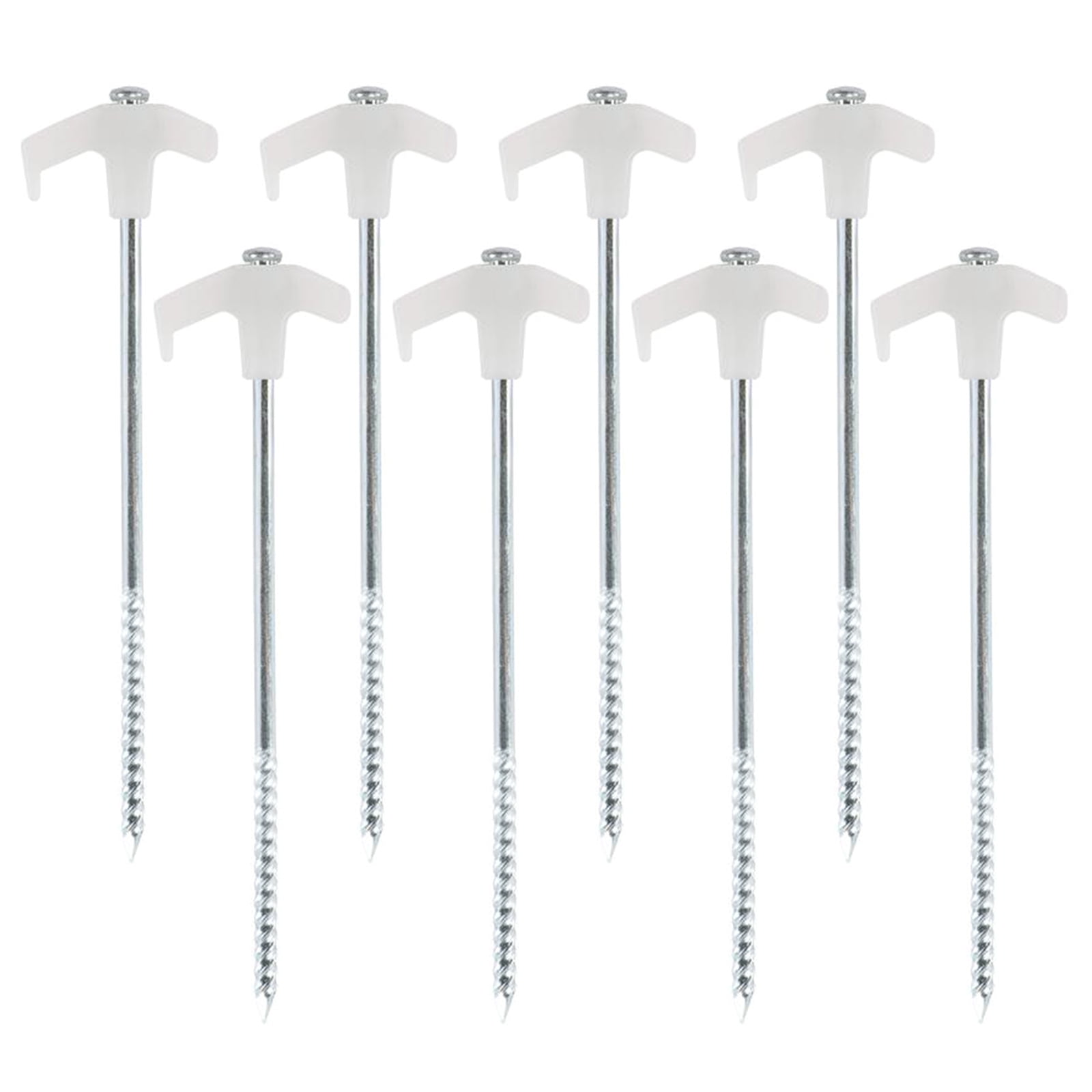 BIBABLYKE 4/8/10Pcs Outdoor Tent Peg Florescent Long Screw Thread ...