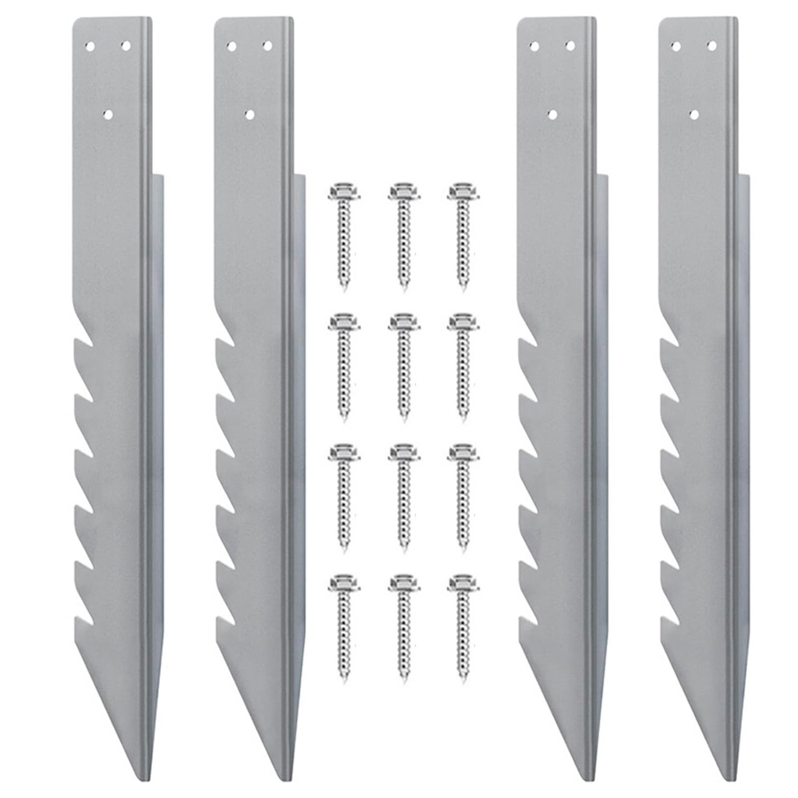 BIBABLYKE 4Pcs Fence Post Anchors Ground Spikes Wooden Post Anchors ...