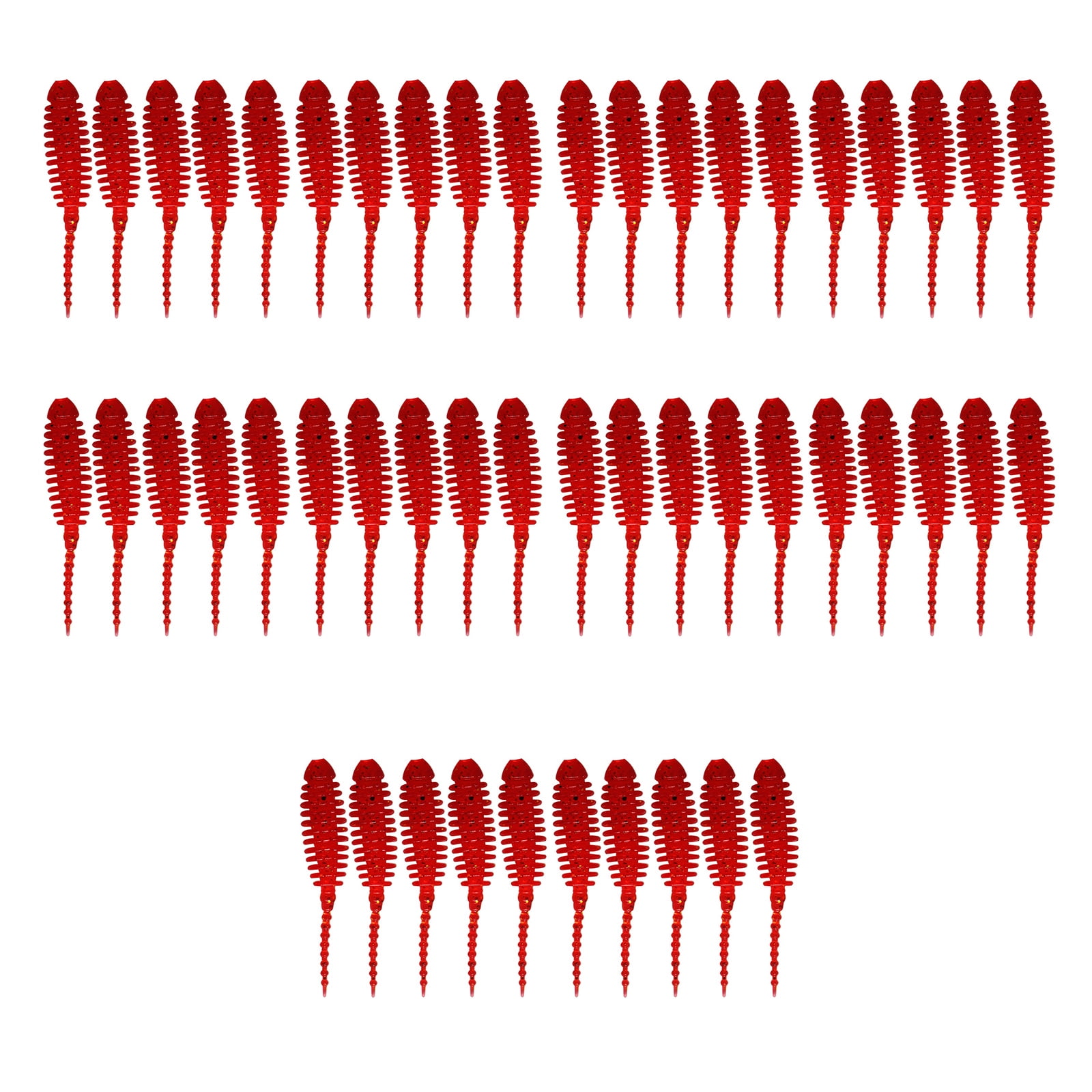 BIBABLYKE 50Pcs Wacky Worms Fishing Lures Fishing Wacky Soft Silicone ...