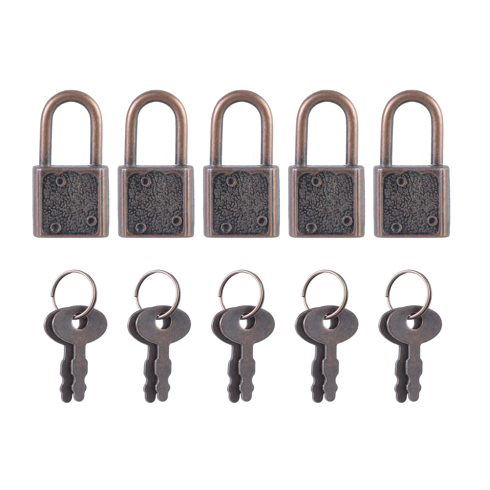 BIBABLYKE 5Pcs Zincs Alloy Padlock Portable Suitcases Locker Securing ...