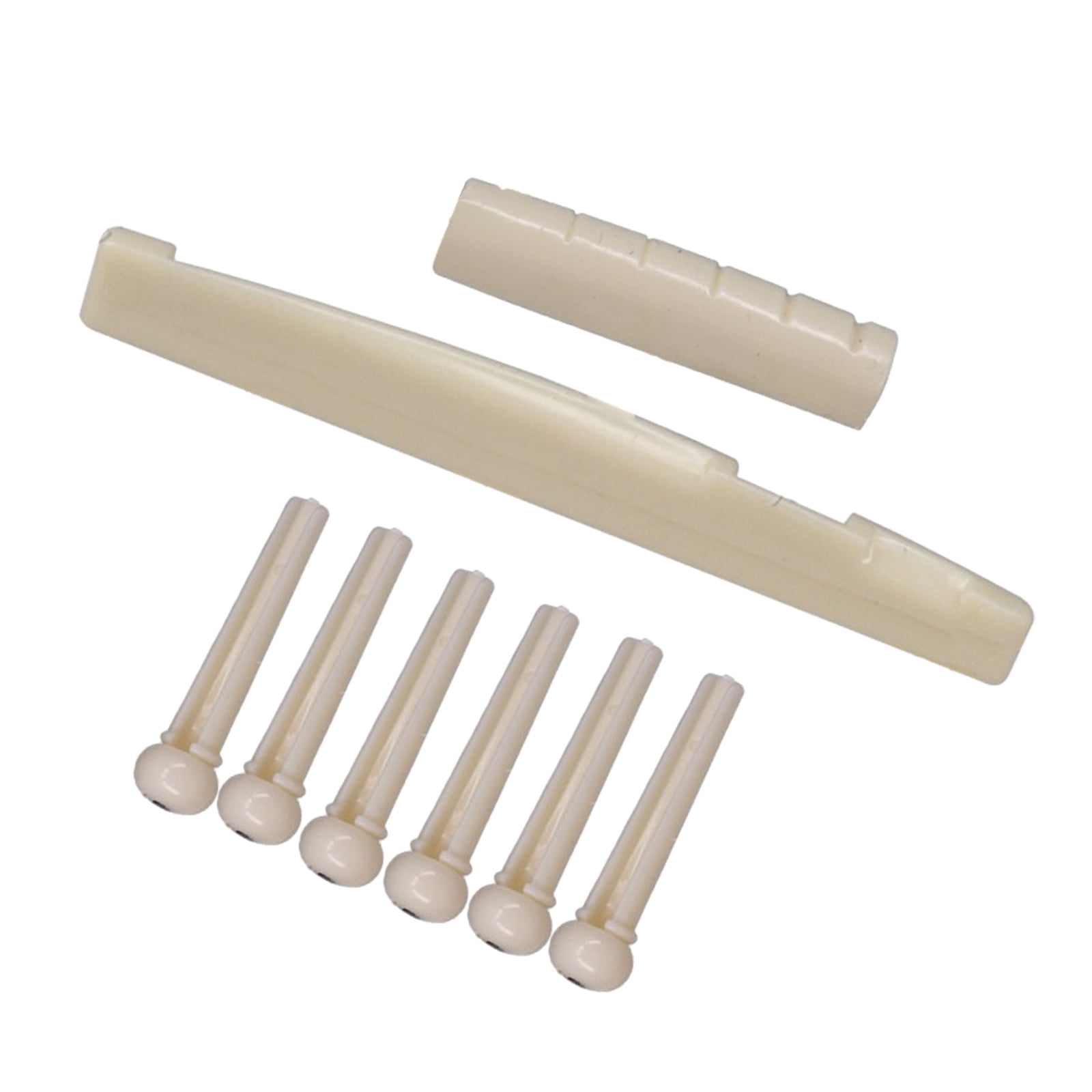 BIBABLYKE 6 Strings Guitar Bridge Pins, Nut Acoustic Tailpiece Plastic ...