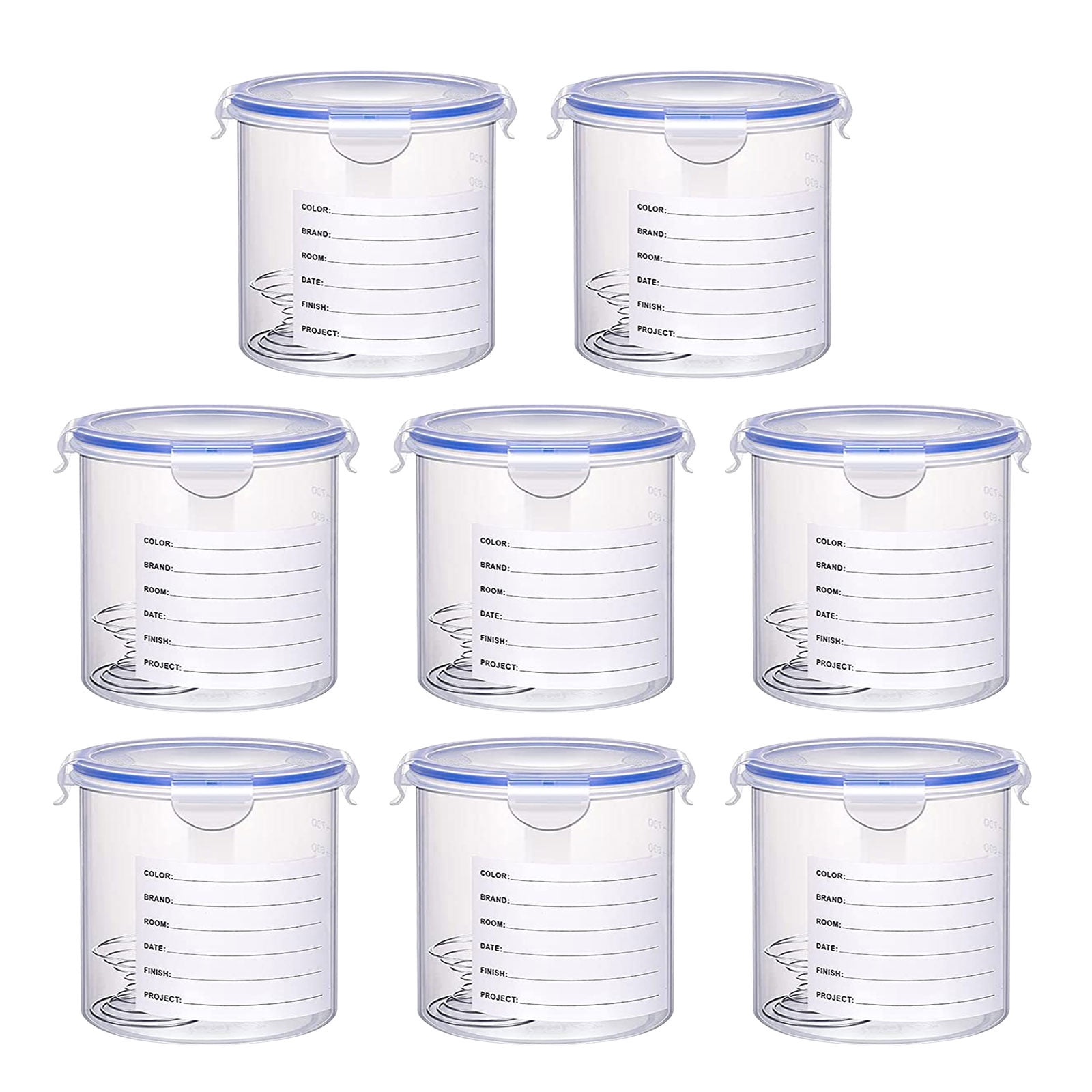 BIBABLYKE 8Pcs Paint Containers with Stainless Steel Mixing Tool Touch ...