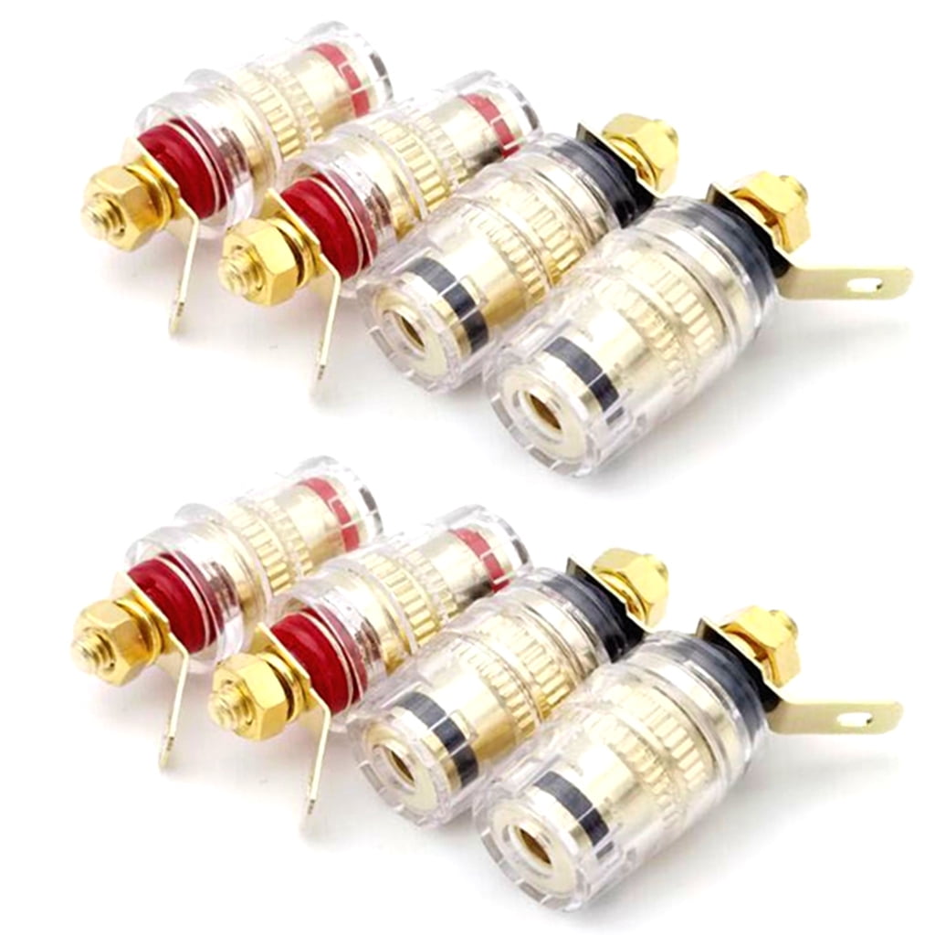 BIBABLYKE 8pcs/set Speaker Terminal Binding Post 4mm Banana Plug Socket ...