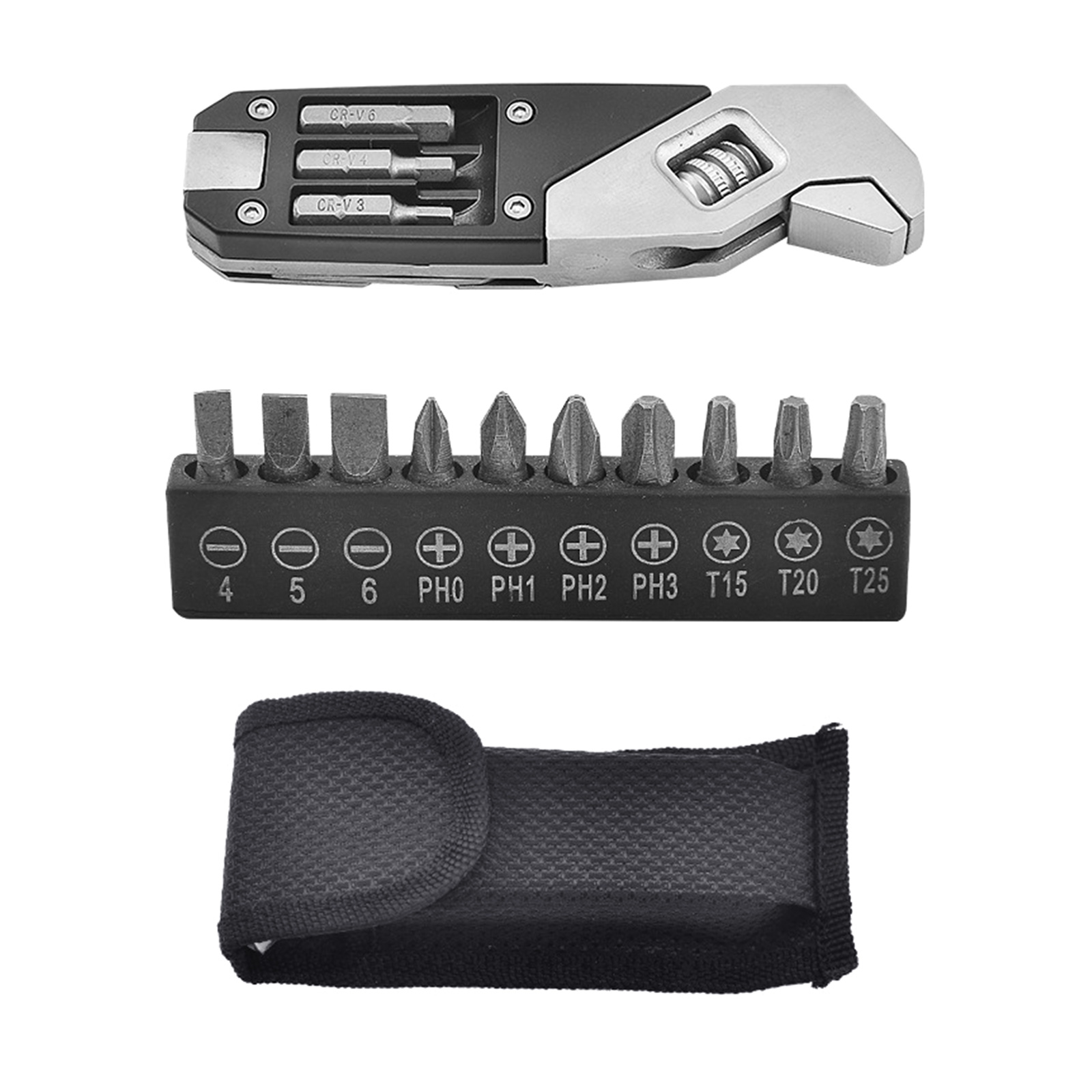 BIBABLYKE Adjustable Wrench Portable Hex Creative Folding Design Handle ...