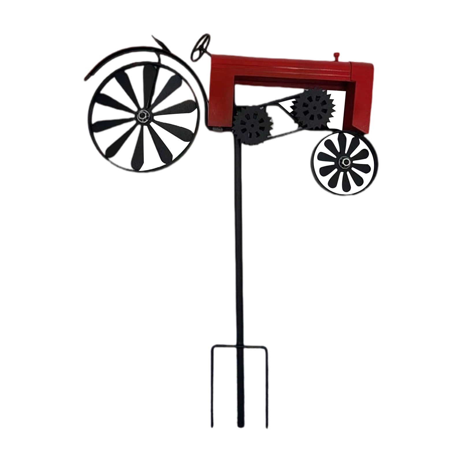 BIBABLYKE Antique Iron Tractor Wind Spinner Ground Stake Handcraft ...