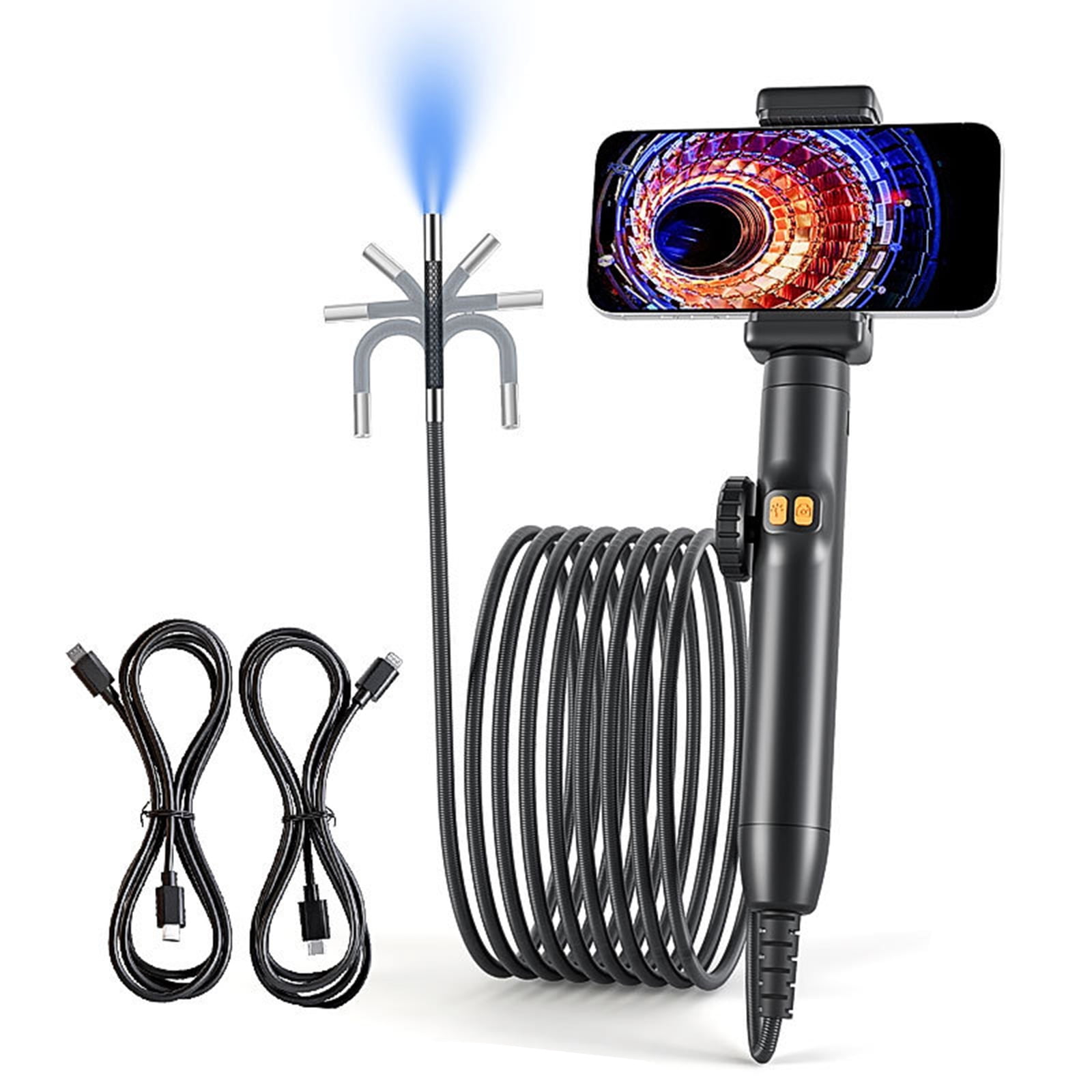 BIBABLYKE Articulating Borescope Camera with Adjustable Light ...