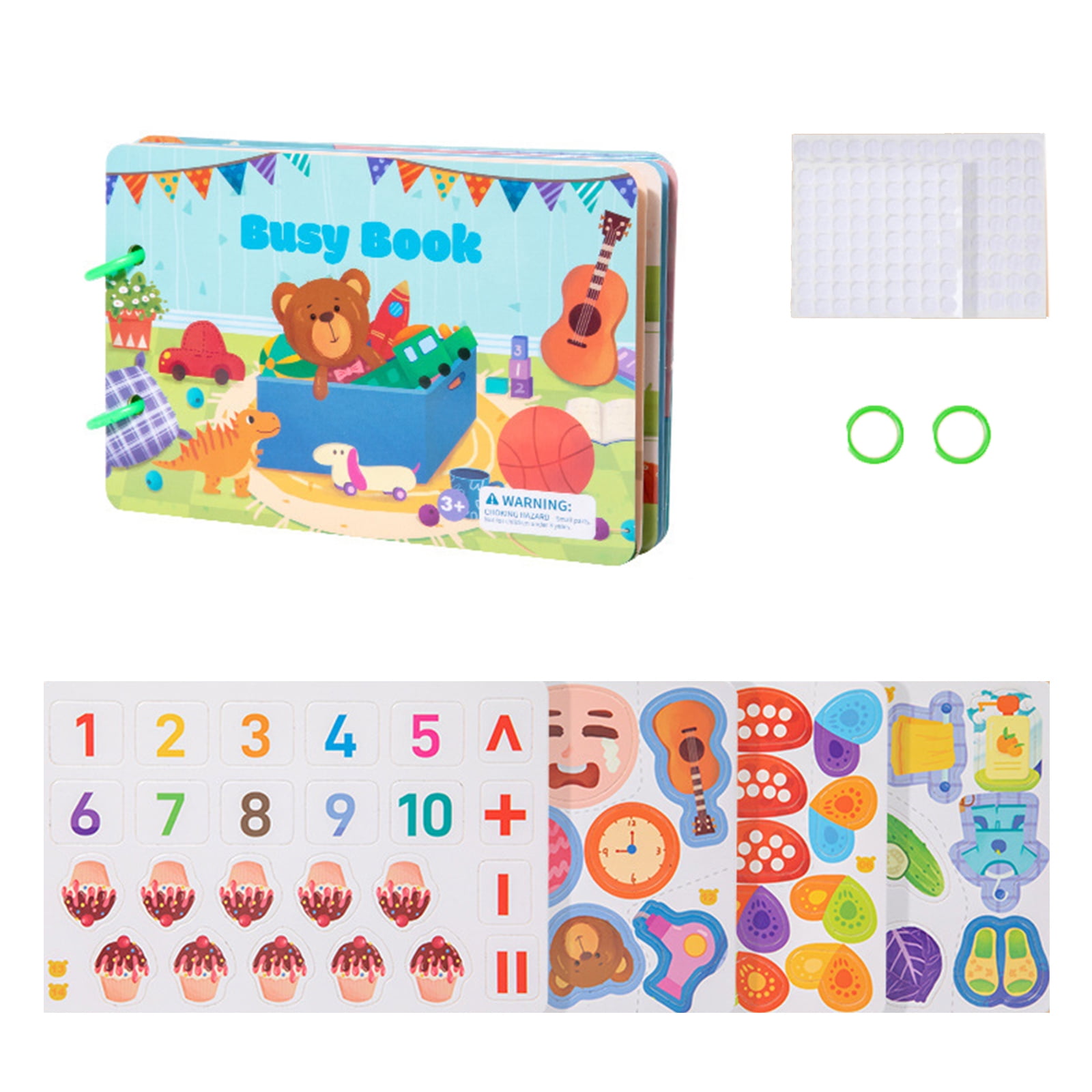 BIBABLYKE Baby Sticker Book Busy Book Interactive Shape Color Cognition ...