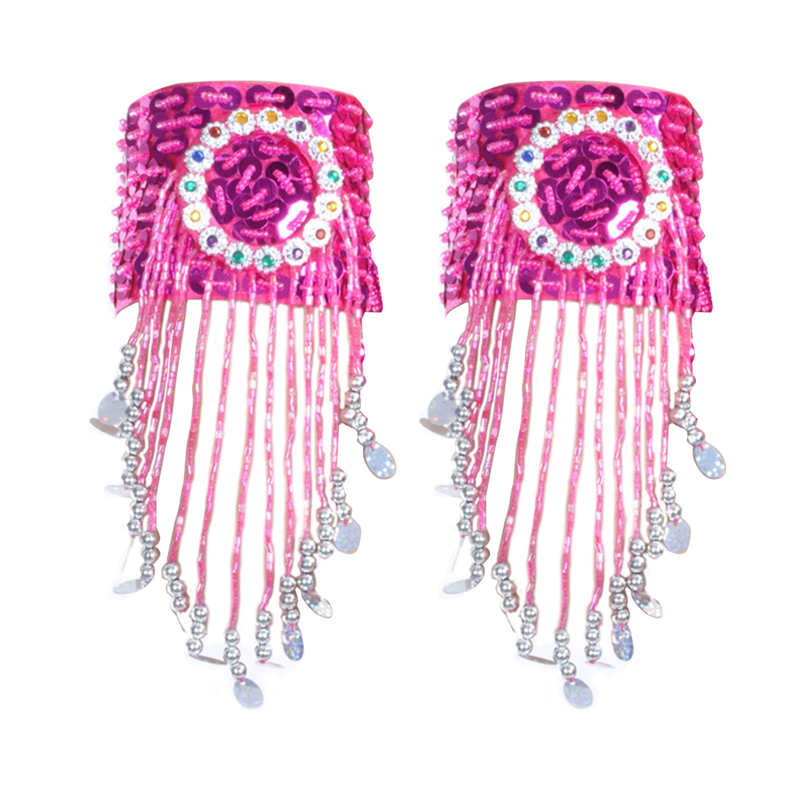 BIBABLYKE Belly Dance Dancer Costume,Sparkling Fringes Belly Dance ...