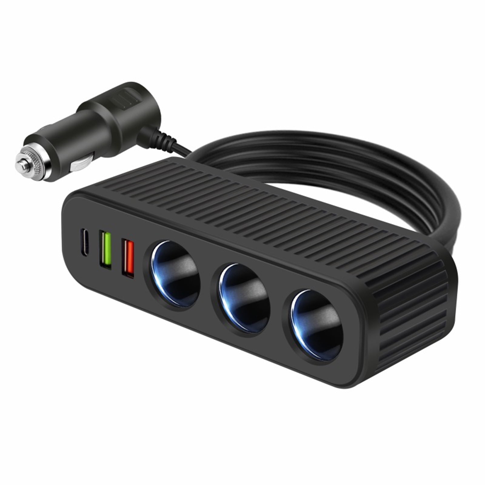 BIBABLYKE Car Chargers Adapter 3 Socket Splitter with Safety Features 3 ...