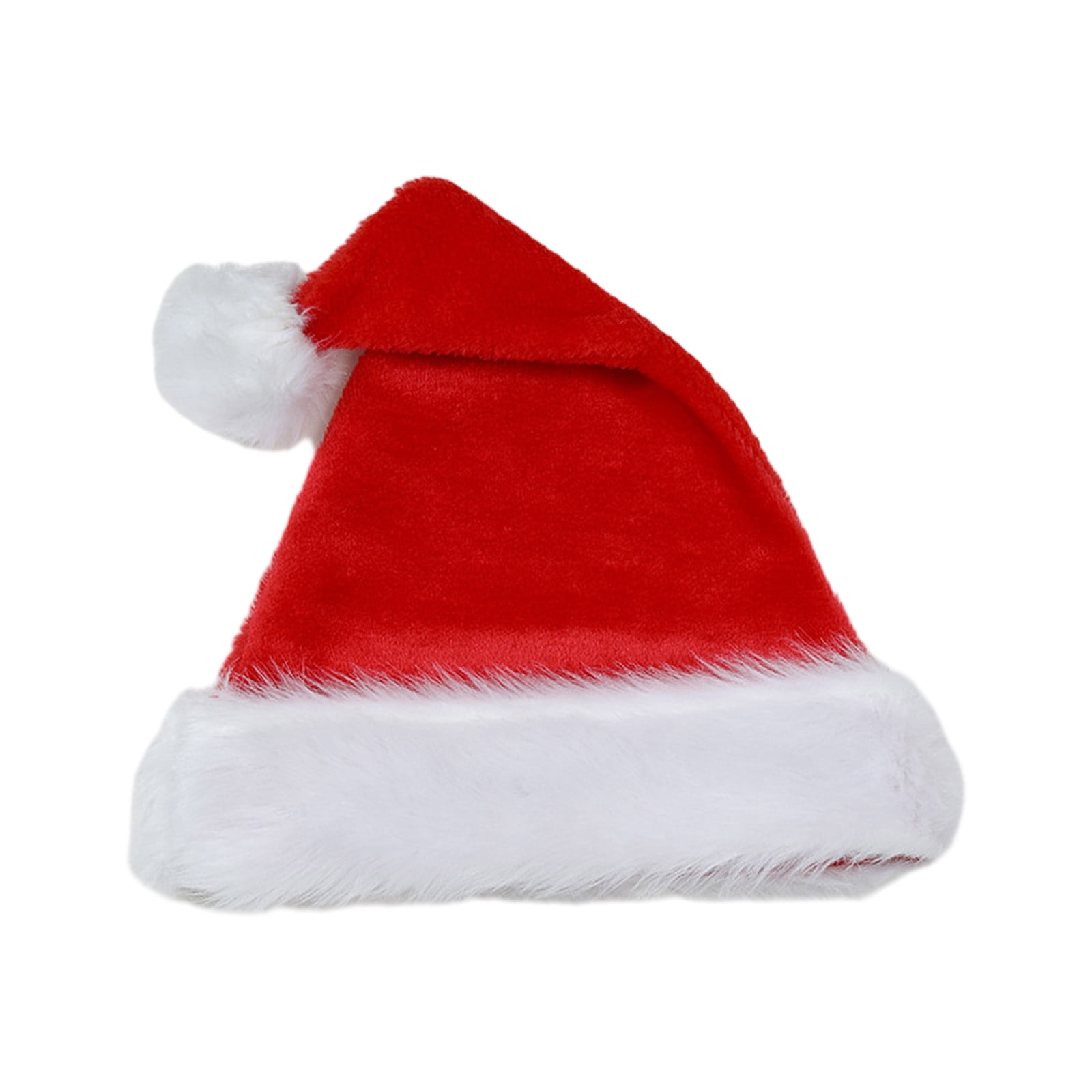 BIBABLYKE Christmas Santa Hat Thicken Plush and White Furry Brim for ...