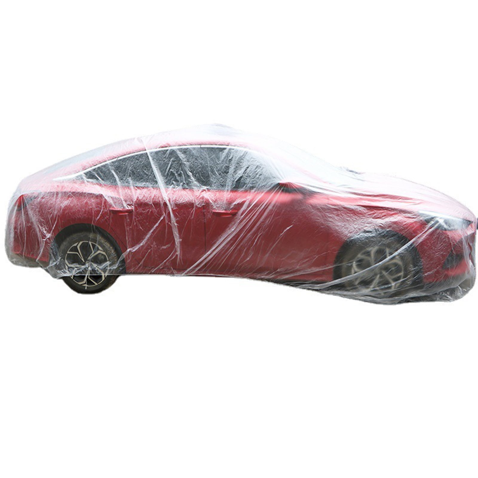 BIBABLYKE Clear Plastic Car Cover with Elastic Disposable Car Cover ...