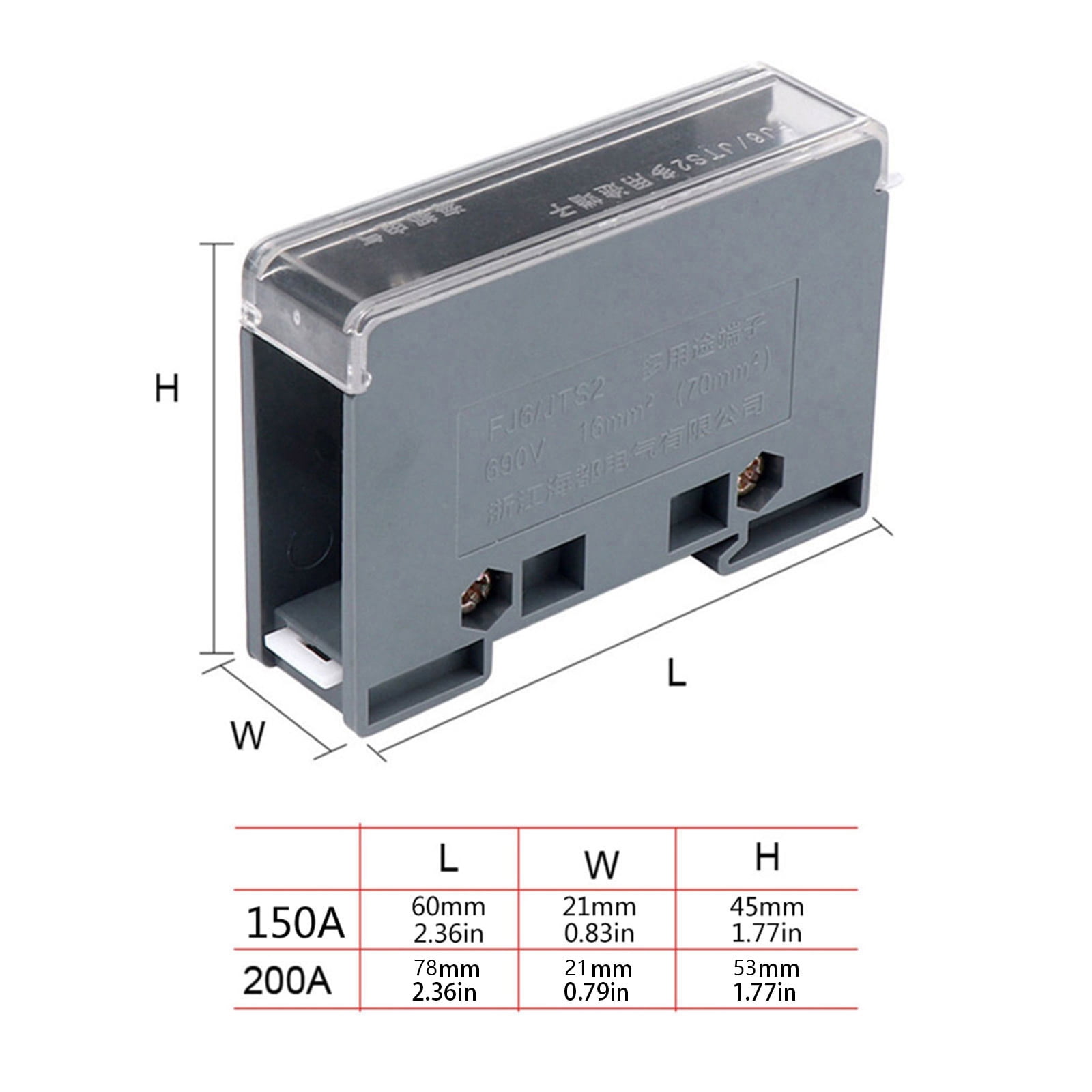BIBABLYKE Din Rail Distribution Box One In Multiple Out Terminal Block ...
