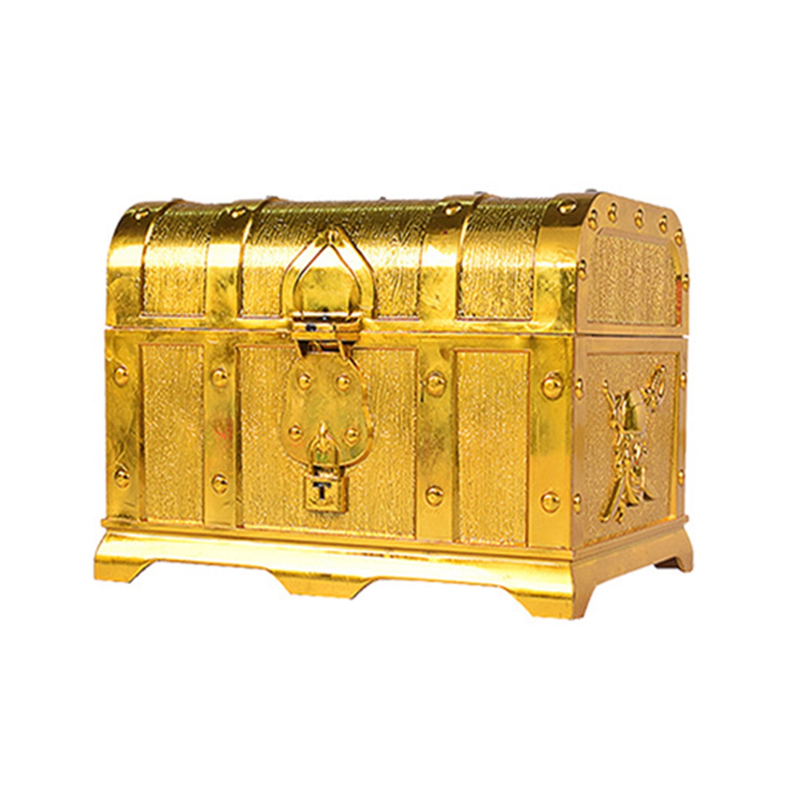 BIBABLYKE Kids Pirate Treasure Chests Toy Box Antique Color Party Favor ...