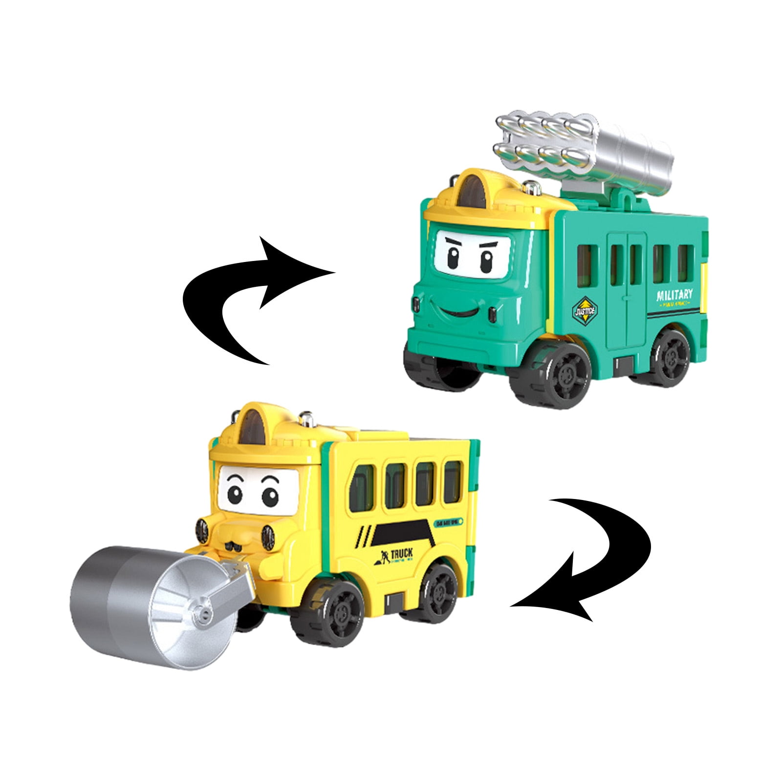 BIBABLYKE Kids Transformation Car Toy Inertia Deforming Engineering ...