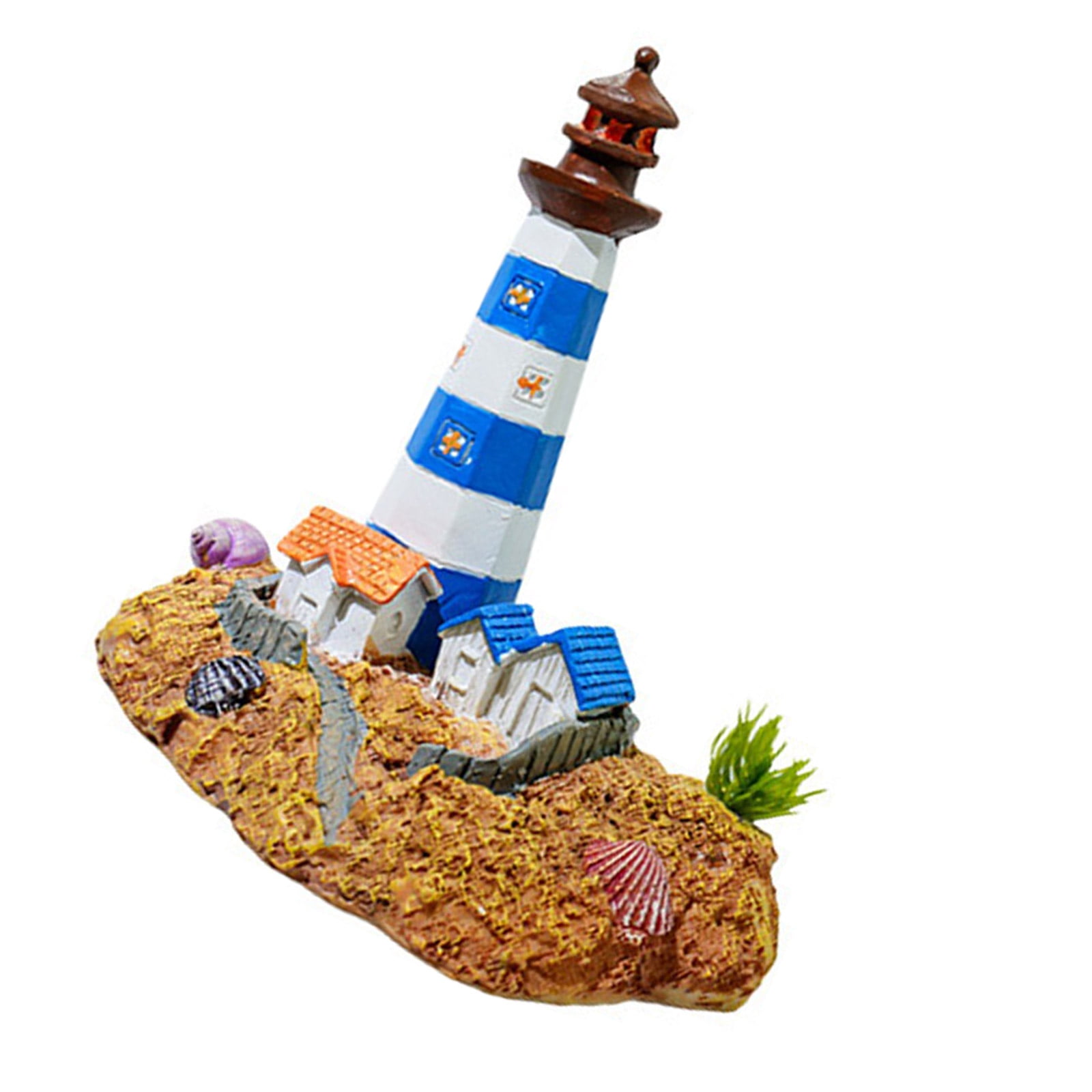BIBABLYKE Landscape Artificial Lighthouse Landscape Fish Tanks Castles ...