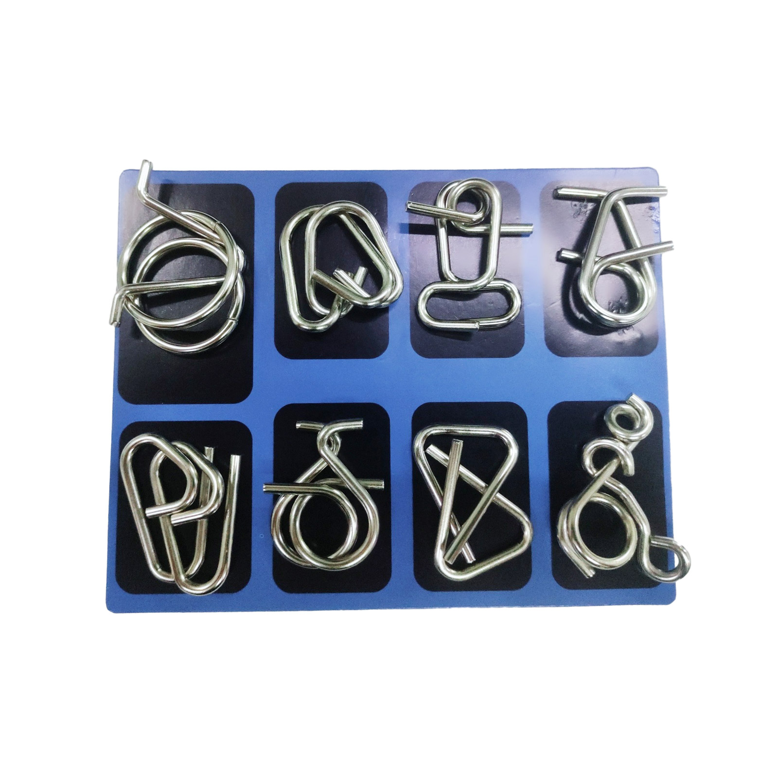 BIBABLYKE Metal Brain Puzzle Chinese 9 Ring Puzzle Intelligence Buckle ...