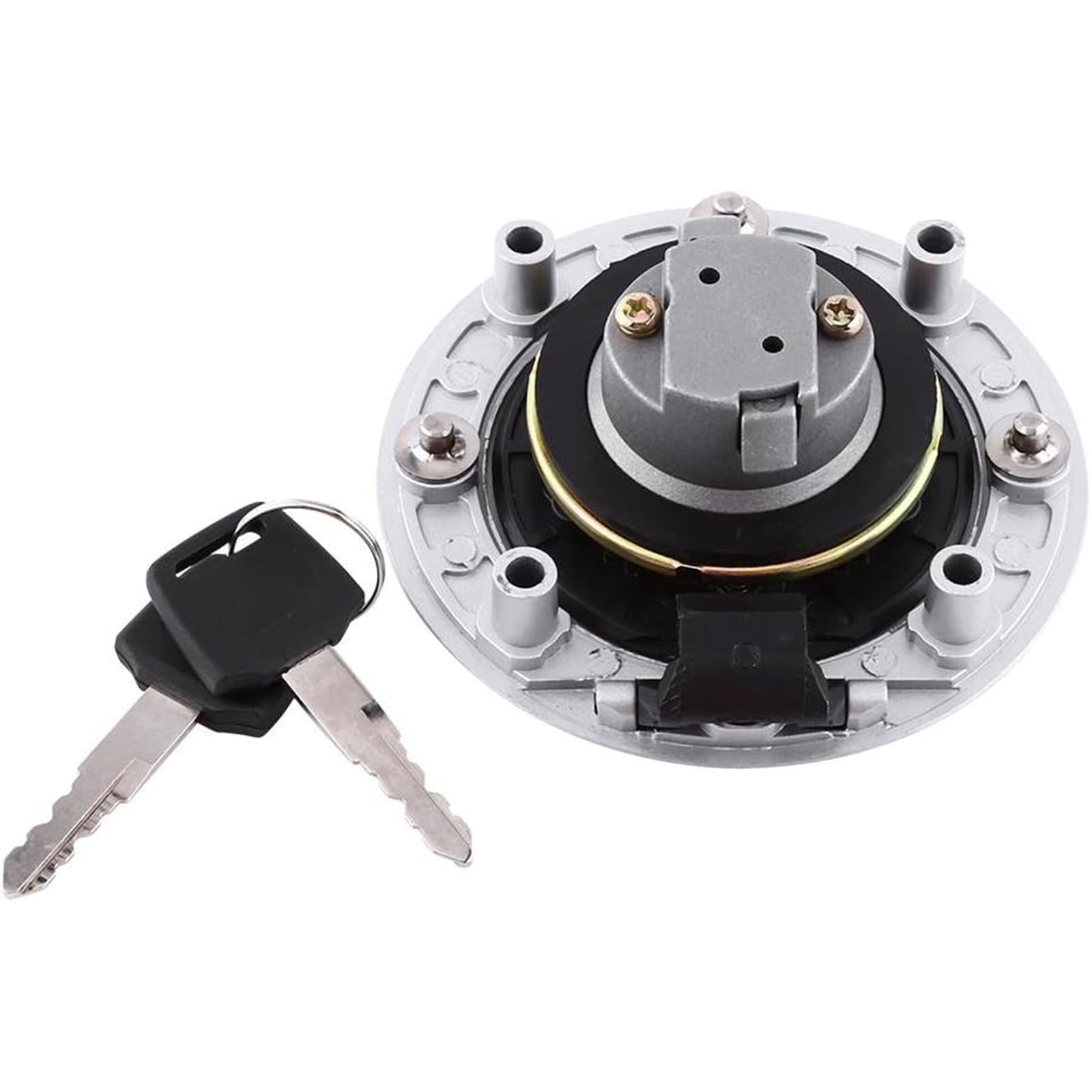 BIBABLYKE Motorcycle Fuel Tanks Caps & Ignition Lock Set Metal Gas Caps ...