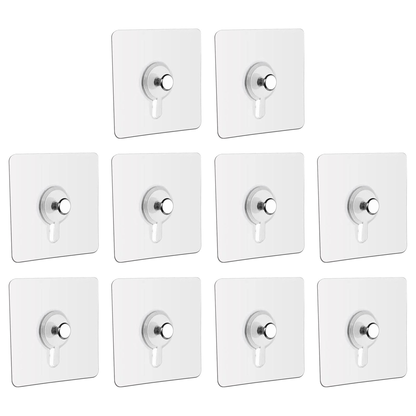 BIBABLYKE Pack of 10 Adhesive Wall Hooks Practical Damage Release ...