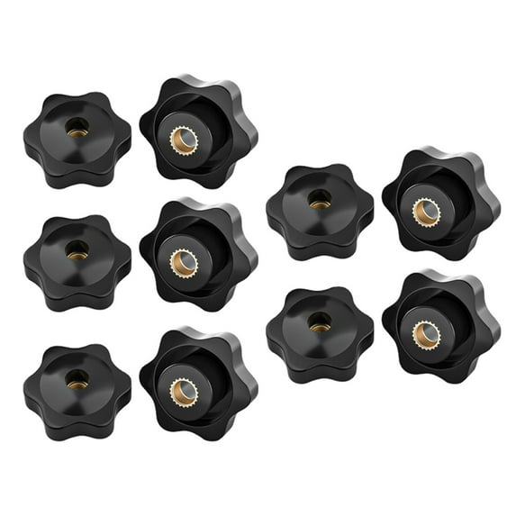 BIBABLYKE Pack of 10 Black Thumb Nuts Various Sizes Star Mechanical ...