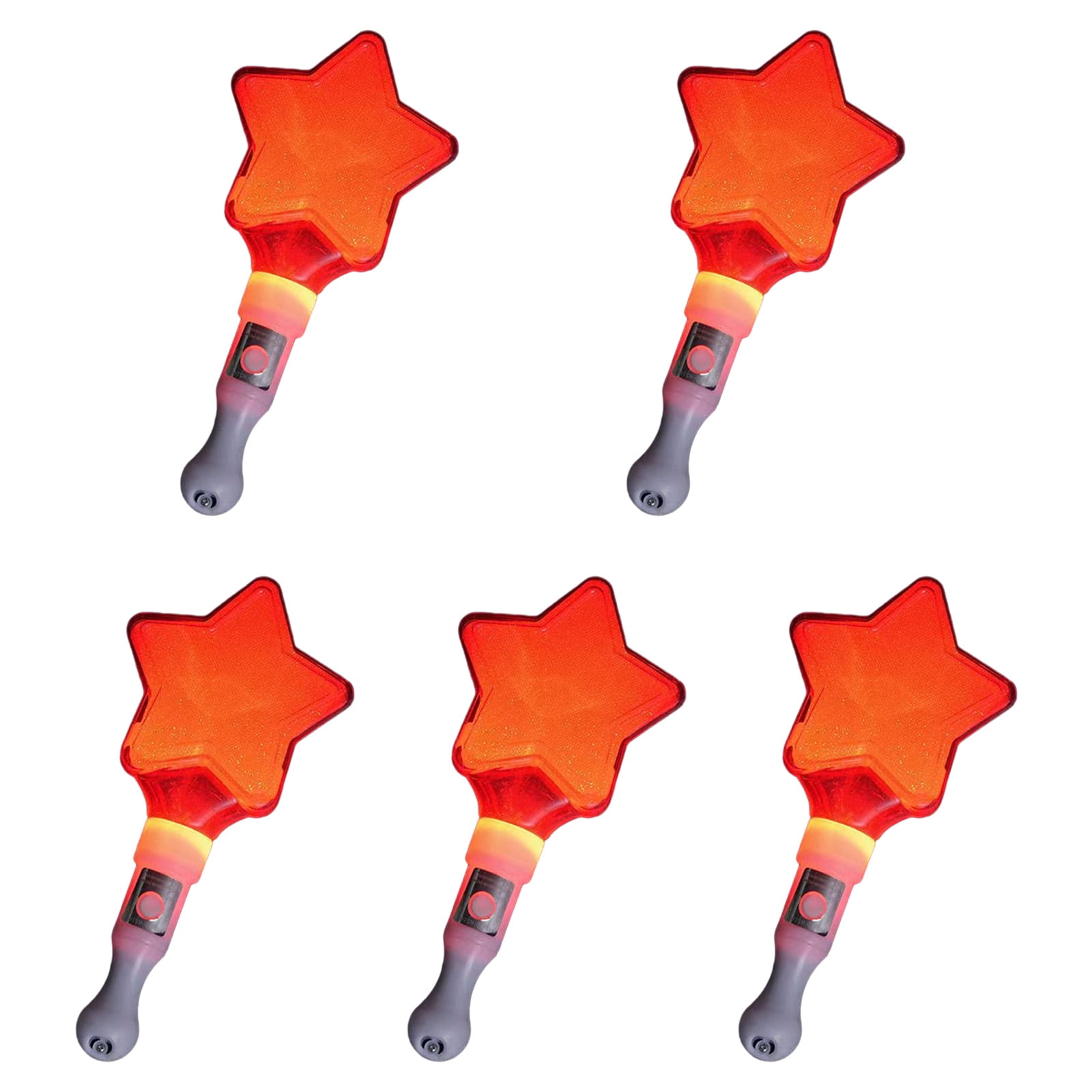 BIBABLYKE Pack of 5 Colorful LED Glow Sticks Flashing Sticks Heart Star ...