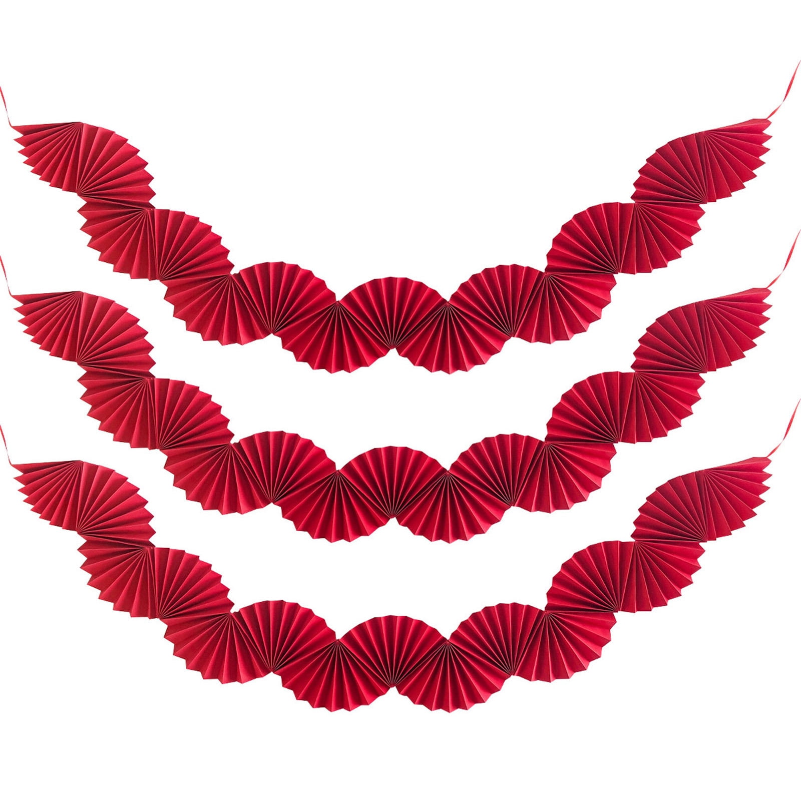 BIBABLYKE Paper Fan Banners,3pcs Colorful Celebration Flags Stylish ...