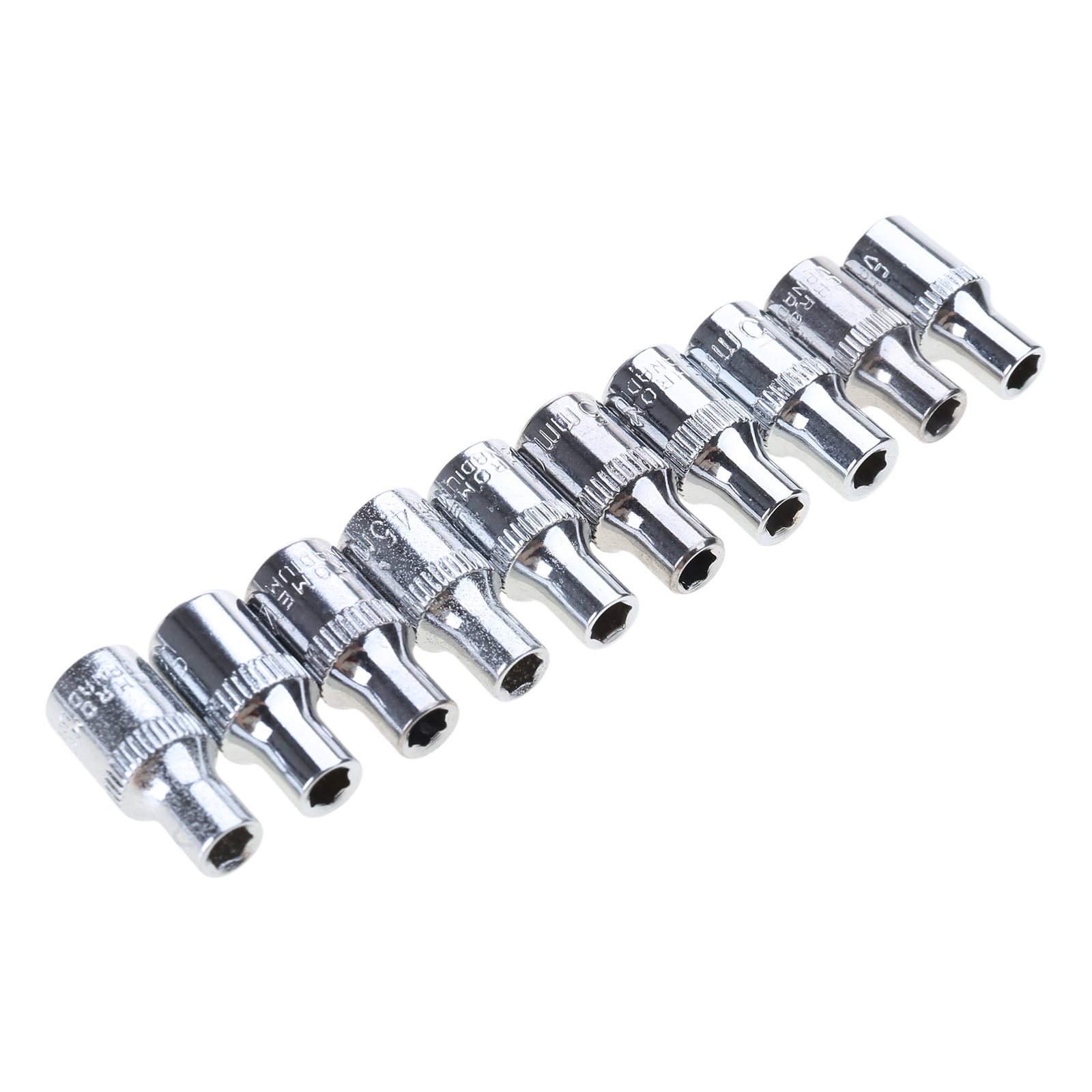 BIBABLYKE Professional Metric Short Socket Set 1/4Inch Drive 6 Point ...