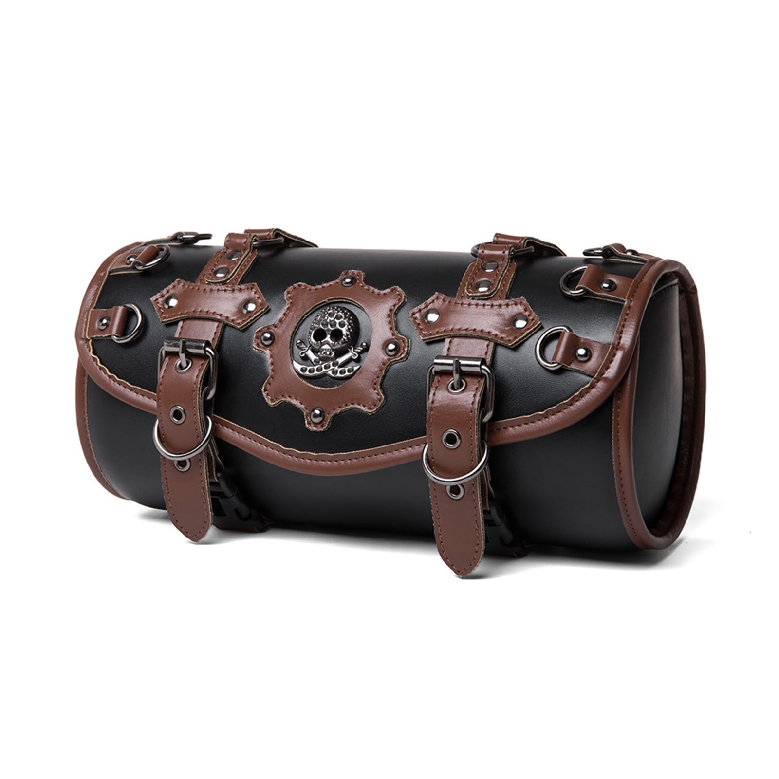 BIBABLYKE Punk Styles Motorcycle Storage Pouches Saddlebag PU Leather ...