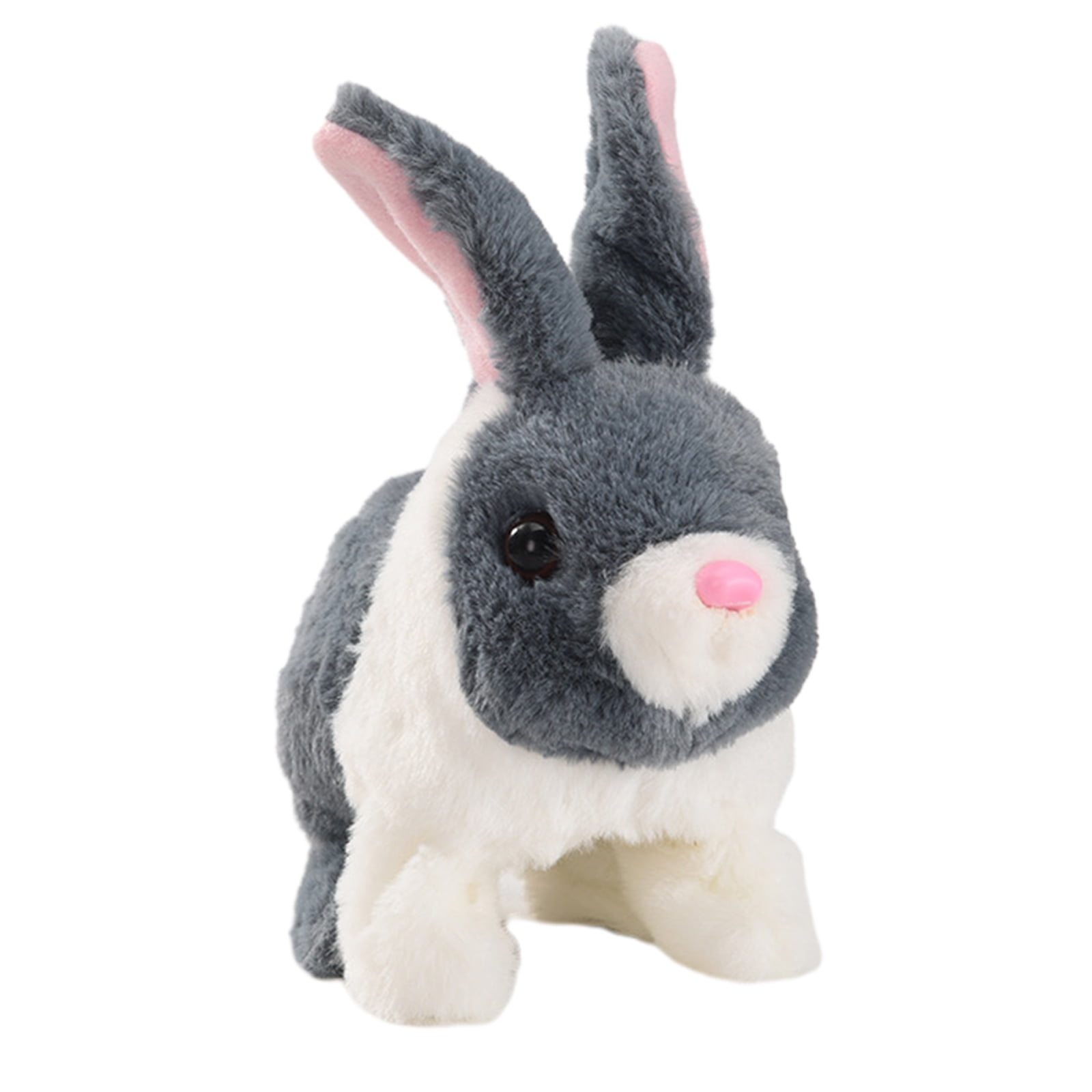 BIBABLYKE Realistic Walking Rabbit Toy Electronic Plush Animal Stuffed ...