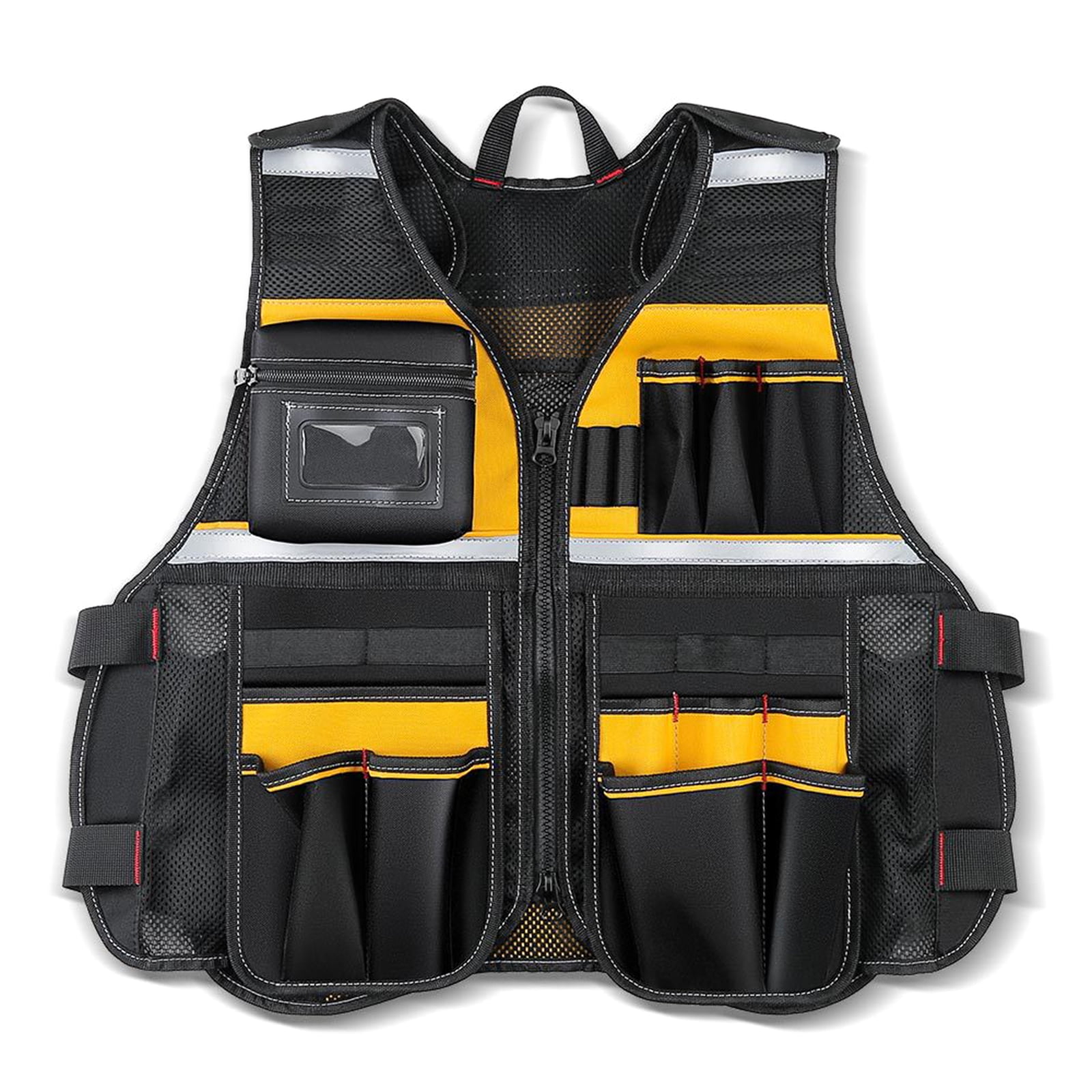 BIBABLYKE Reflective Safety Vest with Multiple Pockets, Breathable Mesh ...