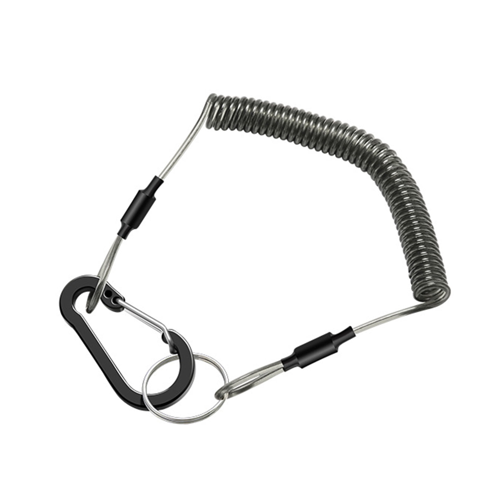 BIBABLYKE Retractable Coiled Cord Stretchy Spirals Keyring AntiLost ...