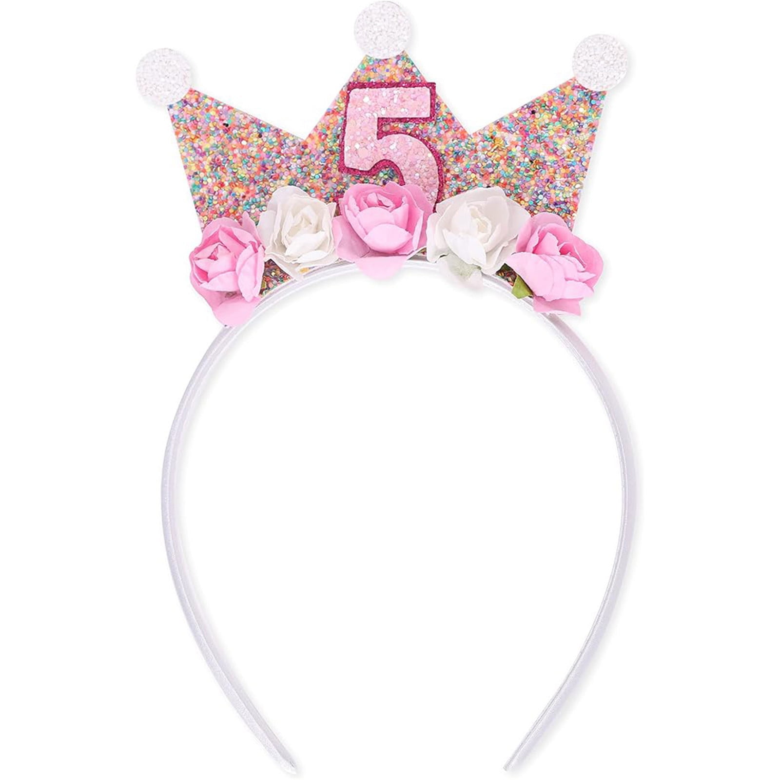 BIBABLYKE Sparkling Birthday Hairbands Cute Headbands Crown Costume ...