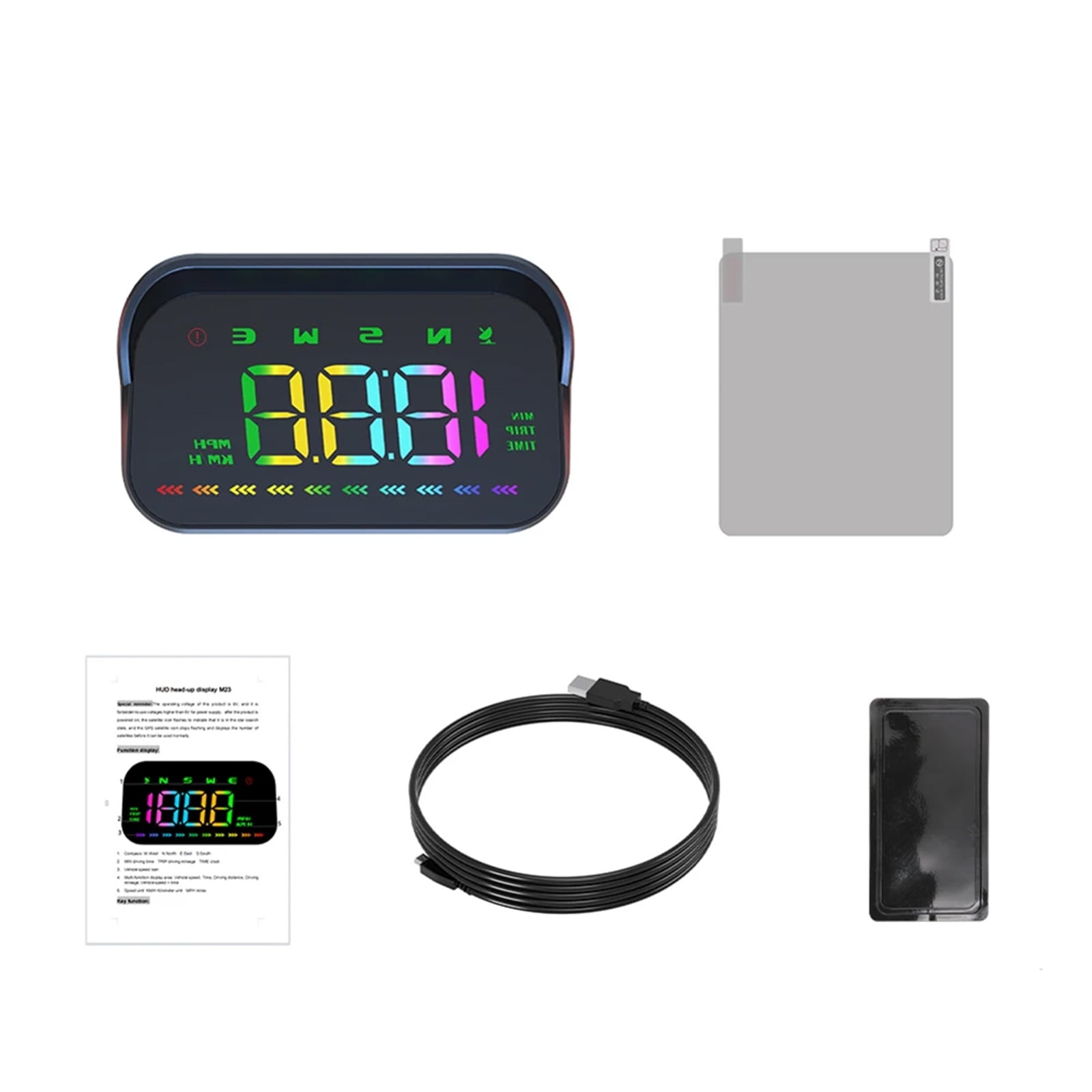 BIBABLYKE Speedometer Head Up Display KMH Speed Meter Gauge Heads Up ...